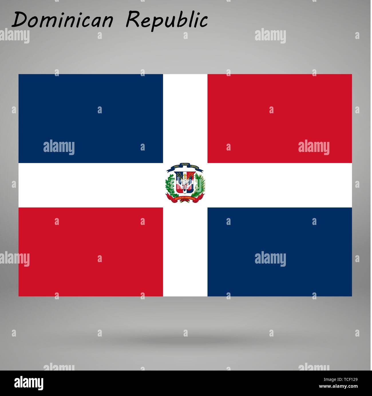 simple flag of Dominican Republic isolated on white background Stock ...