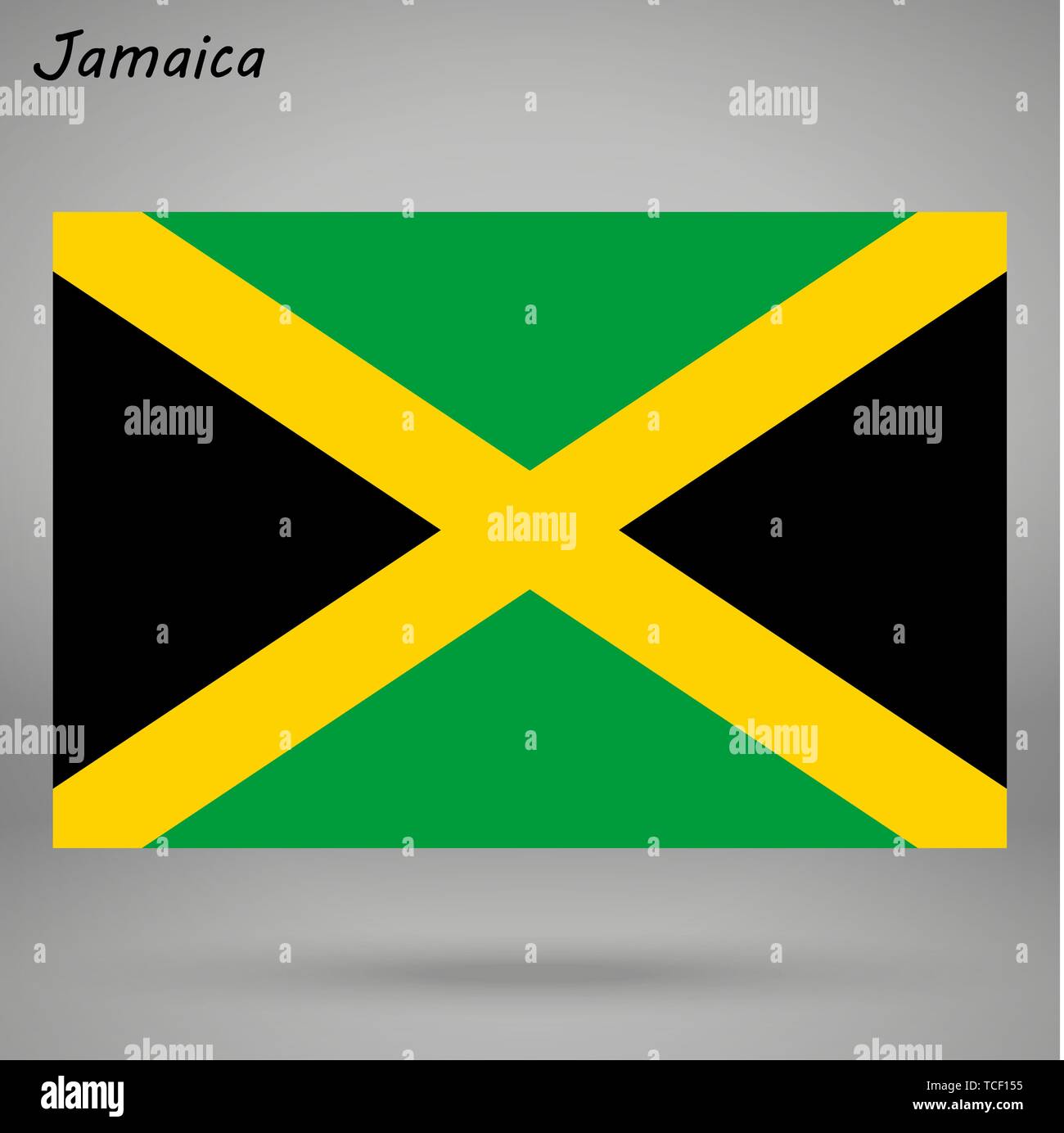 simple flag of Jamaica isolated on white background Stock Vector Image ...