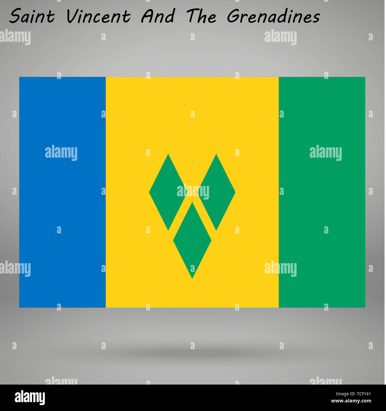 simple flag of Saint Vincent isolated on white background Stock Vector ...