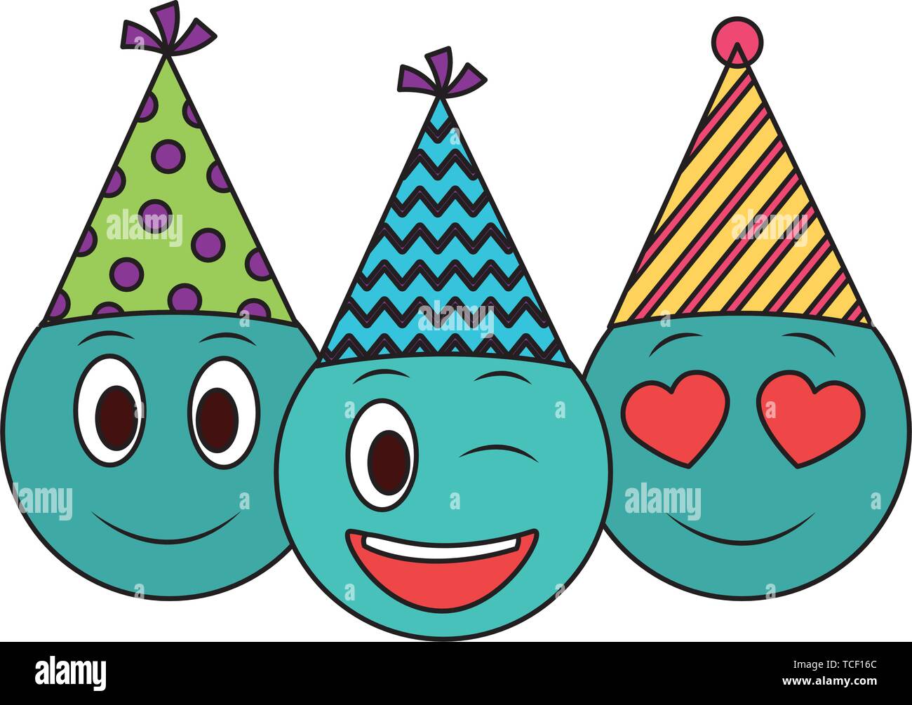 emoticon birthday celebration Stock Vector Image & Art - Alamy