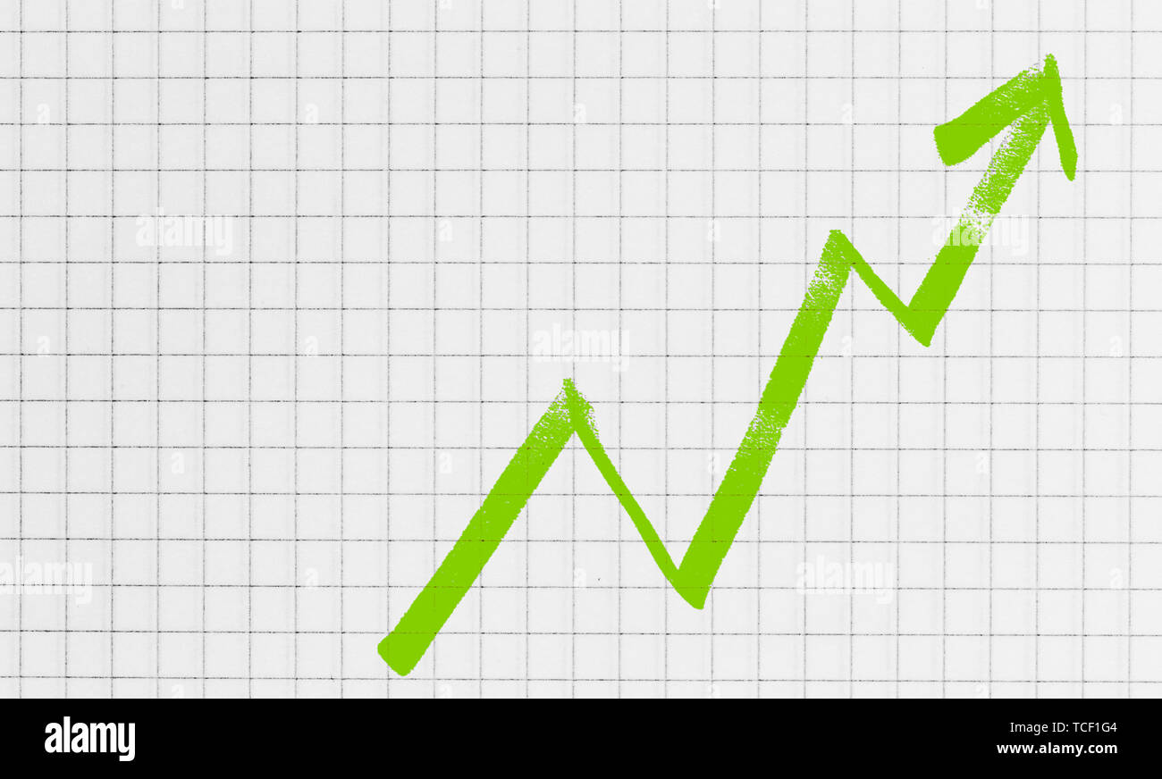 Chart on checkered writing pad concept Stock Photo - Alamy