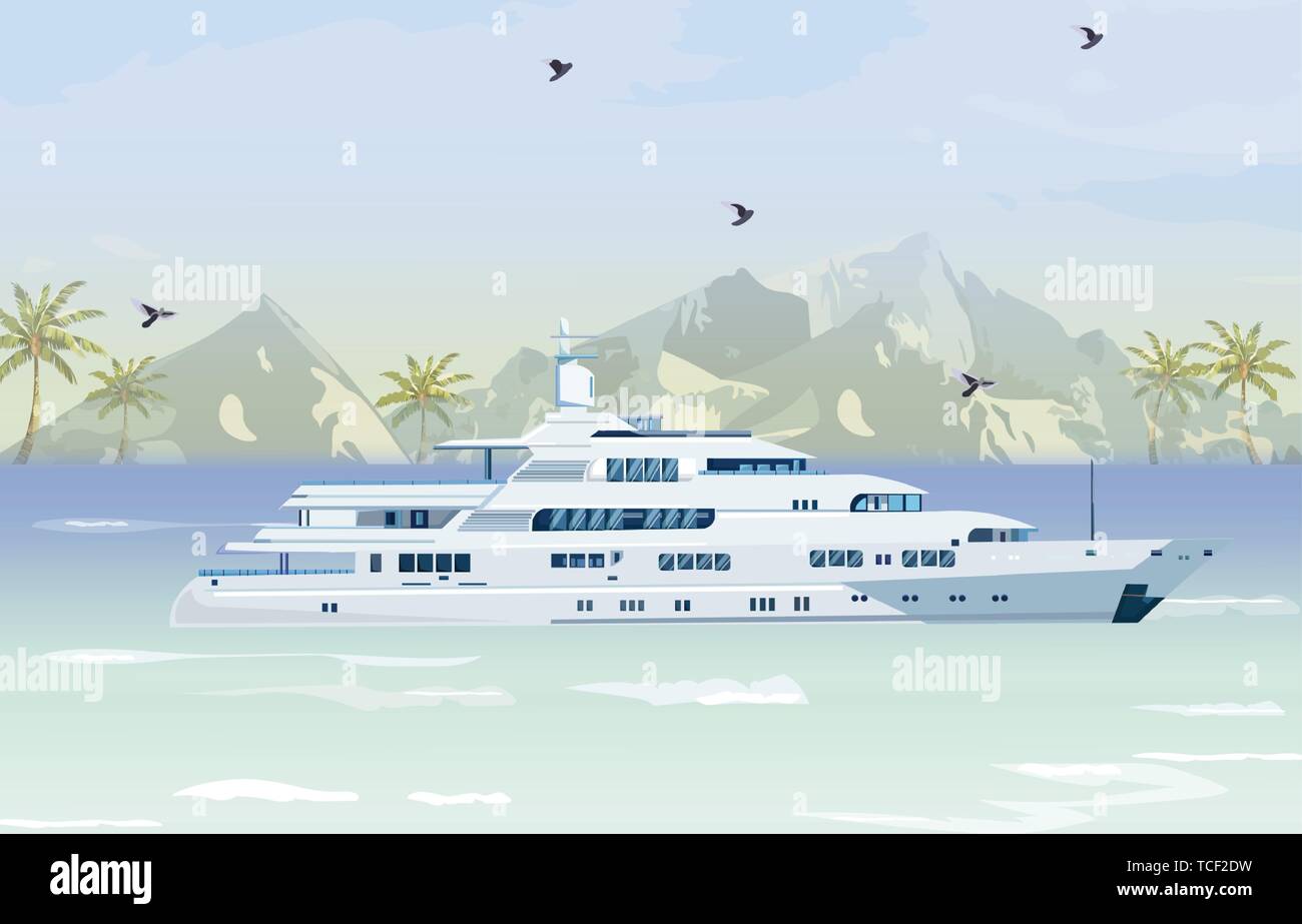 Travel boat Vector. Summer cruise journey poster template Stock Vector ...