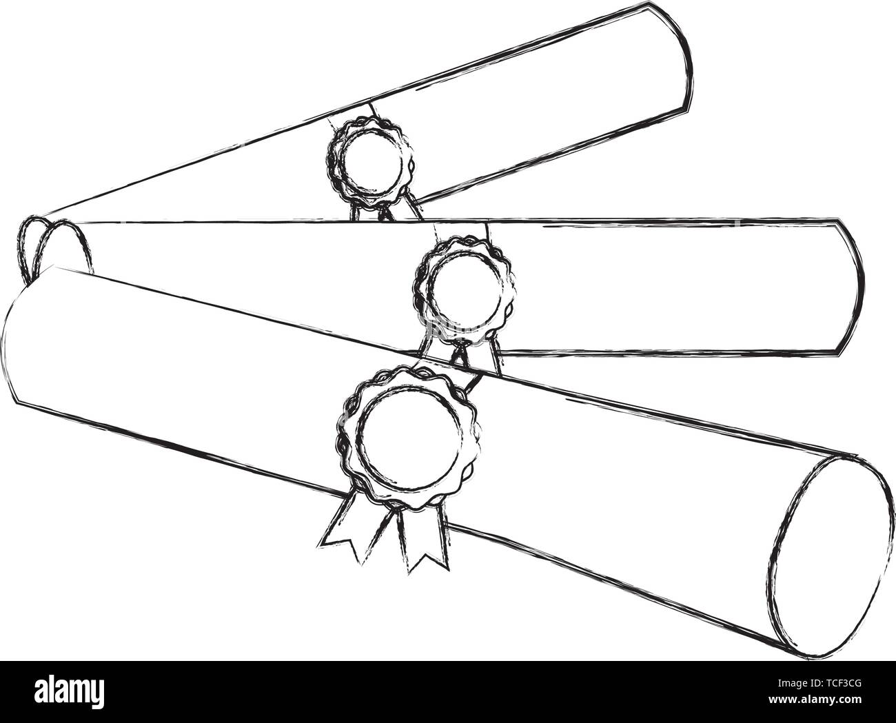 graduation school certificate rolls medals Stock Vector Image & Art - Alamy