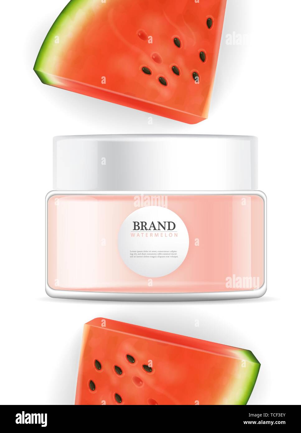 Face cream cosmetics watermelon flavor Vector realistic mock up ...