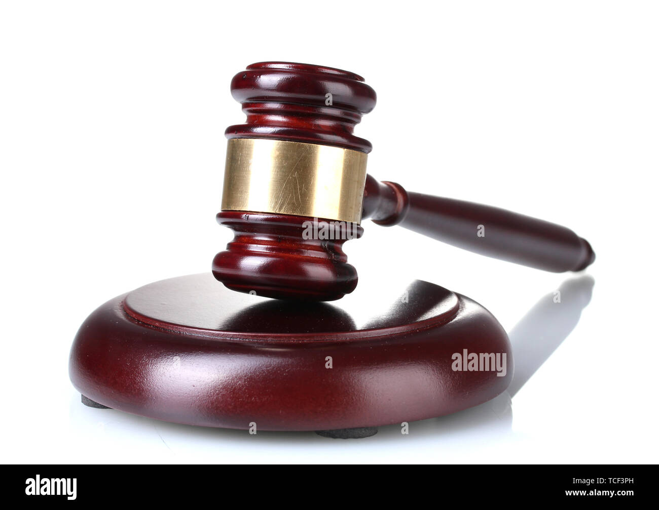 wooden gavel isolated on white Stock Photo - Alamy