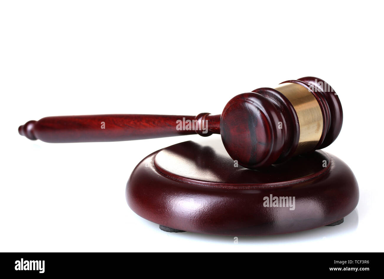 wooden gavel isolated on white Stock Photo - Alamy