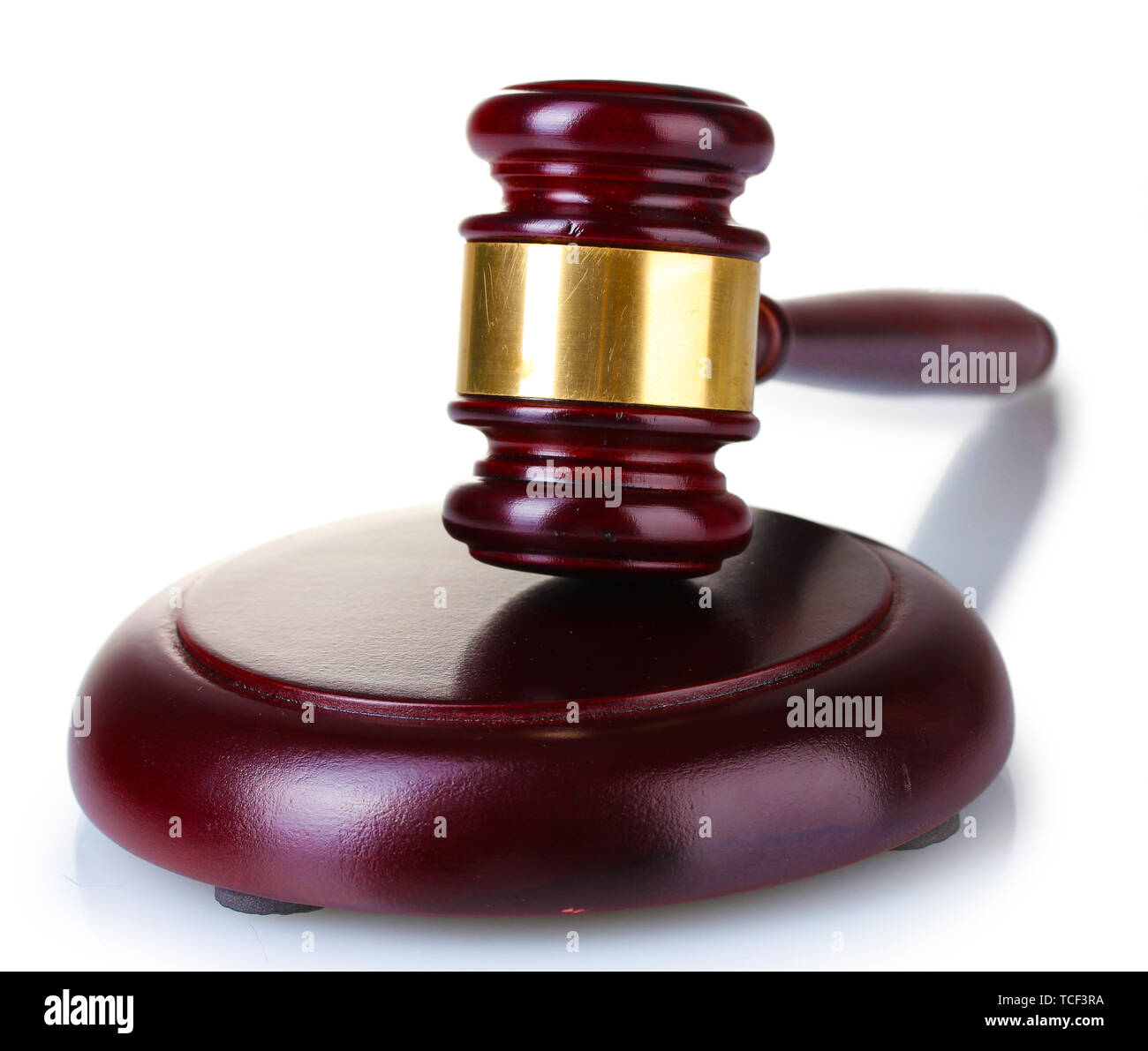 wooden gavel isolated on white Stock Photo - Alamy