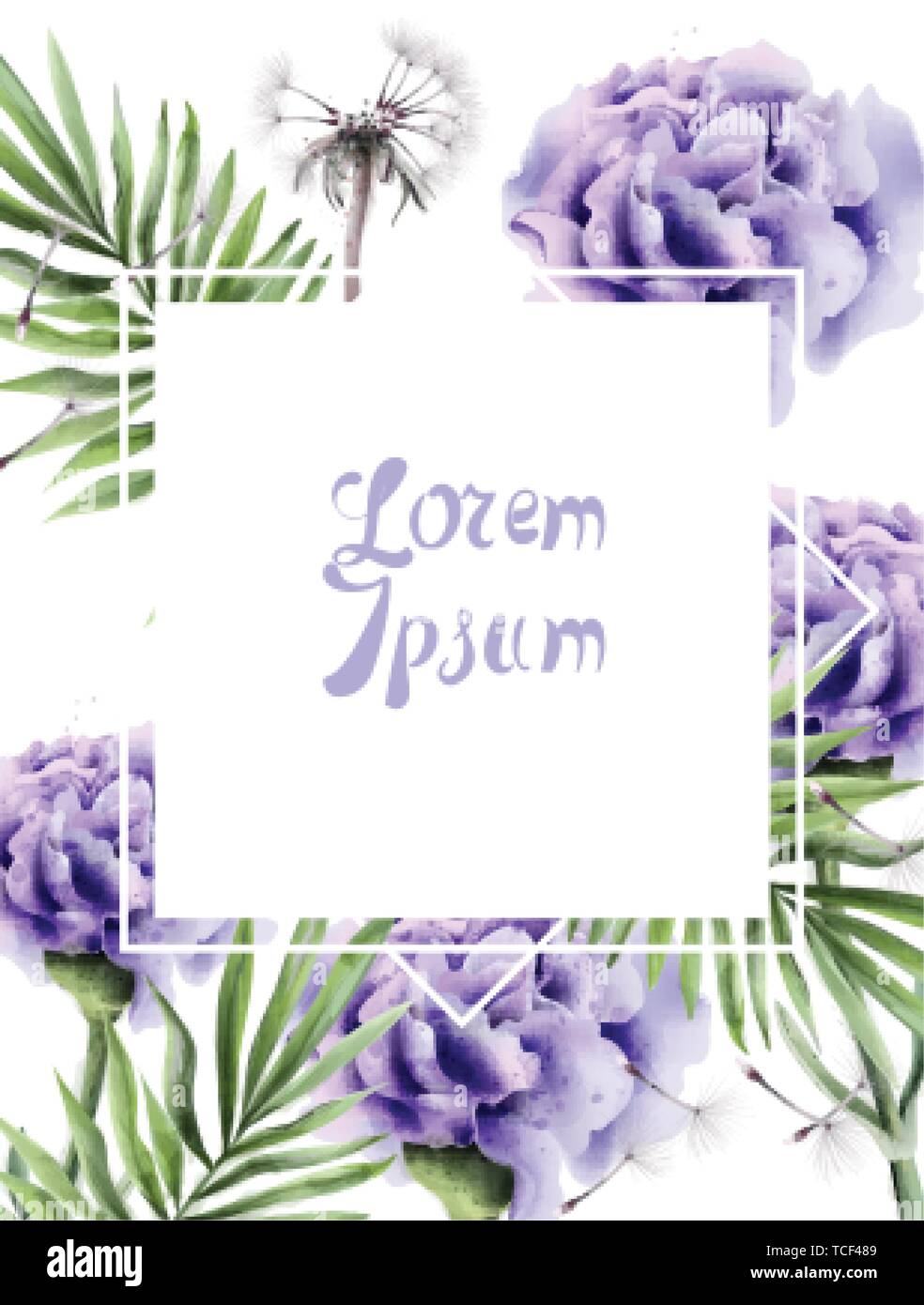 Dandelion card illustration vector vectors hi-res stock photography and ...