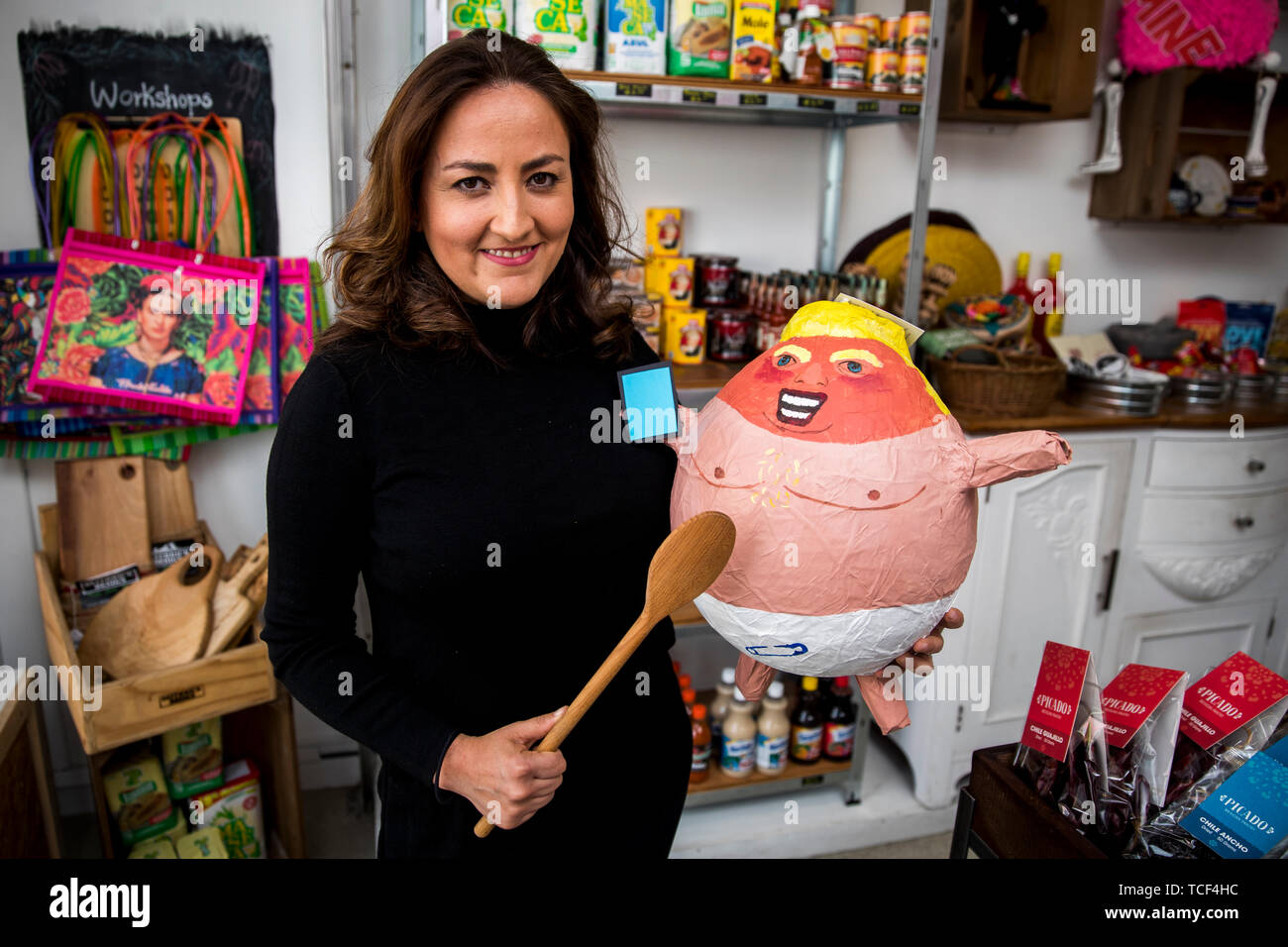 Mexican artist Maria Valdez Cortez, who lives in Dublin, poses with her ...