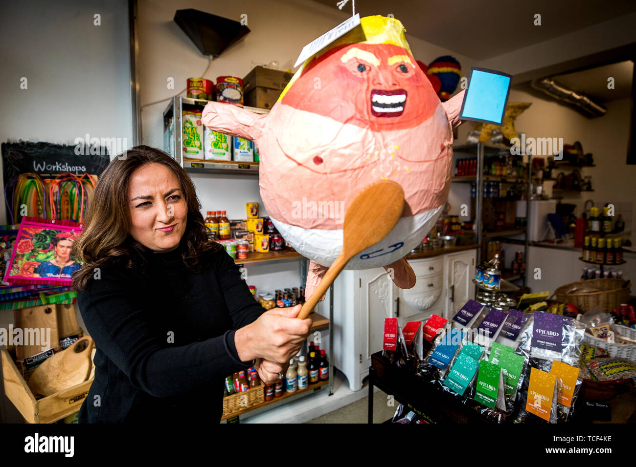 Mexican artist Maria Valdez Cortez, who lives in Dublin, poses with her ...