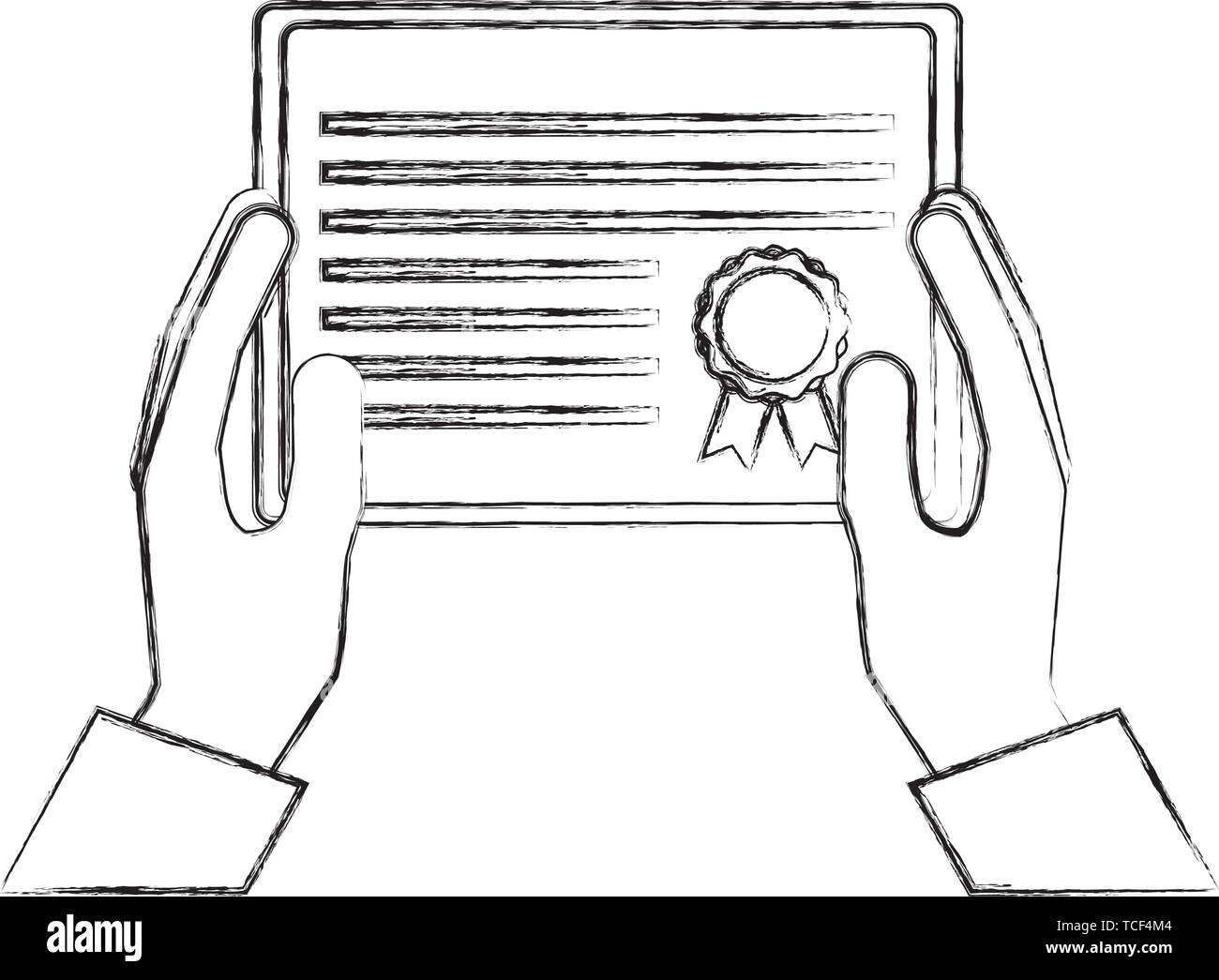 hands holding graduation certificate diploma Stock Vector Image & Art ...