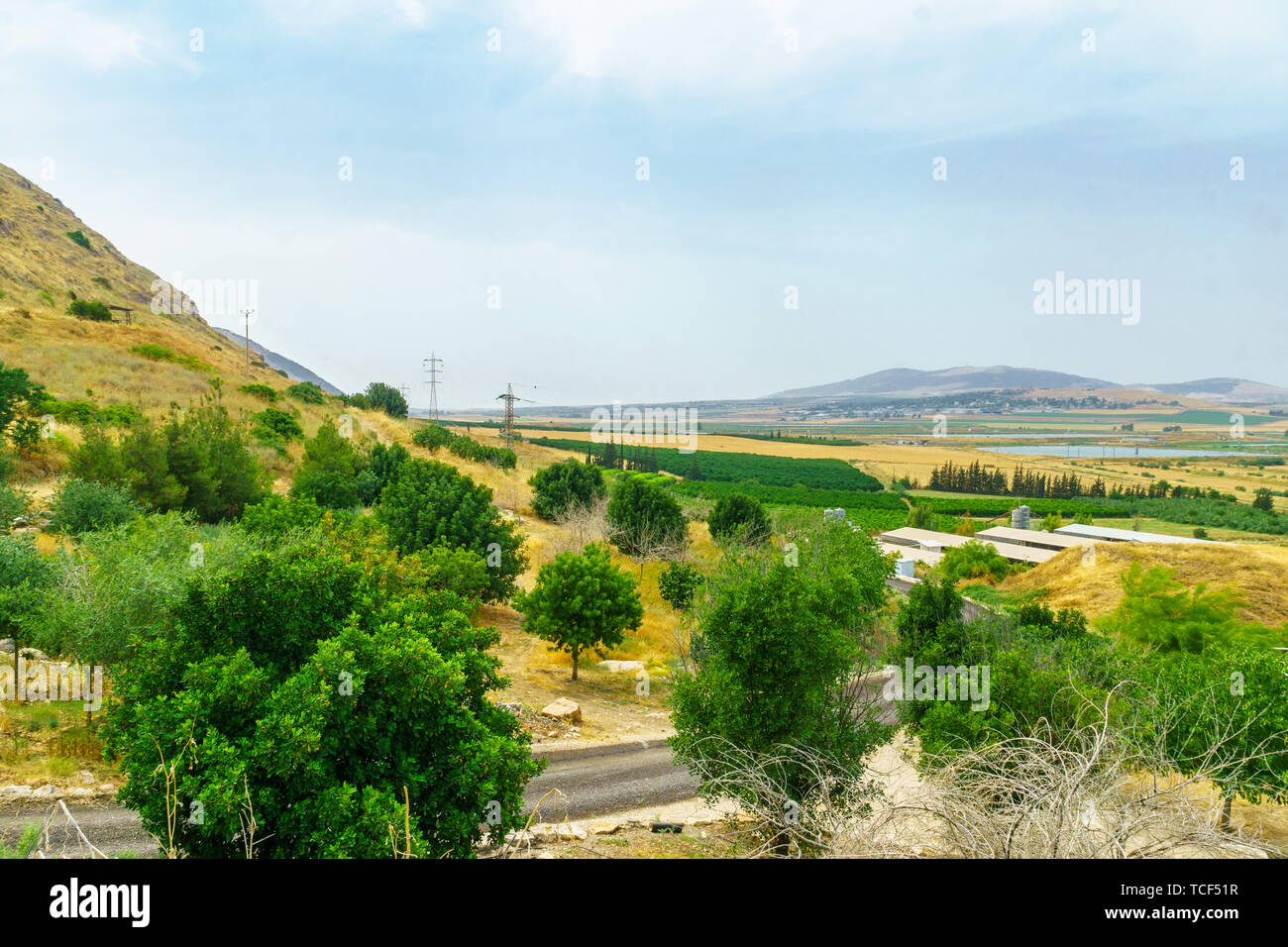 Landscape of the slopes of the Gilboa mountain, and countryside in the ...