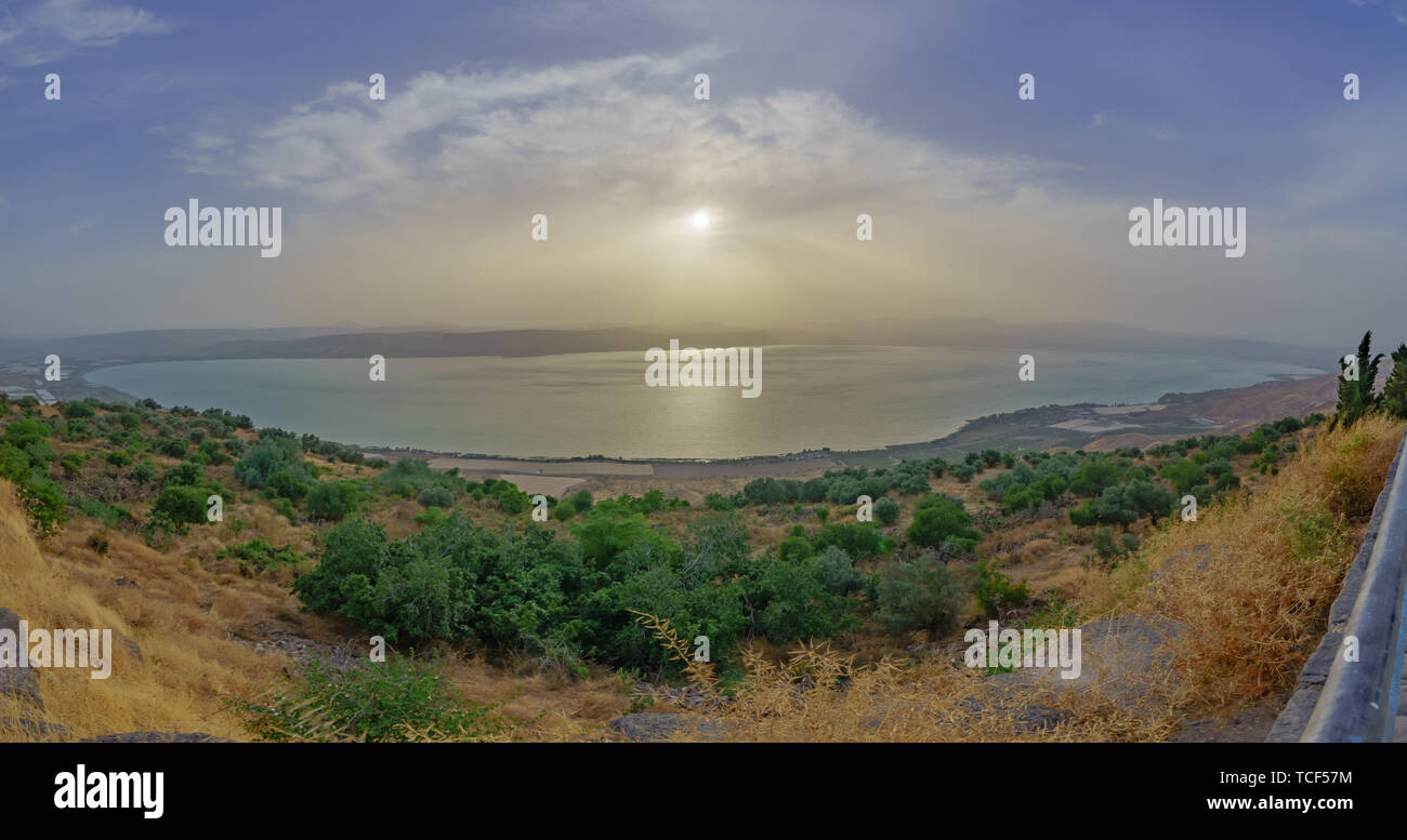 View from the south east of the Sea of Galilee, Northern Israel Stock ...