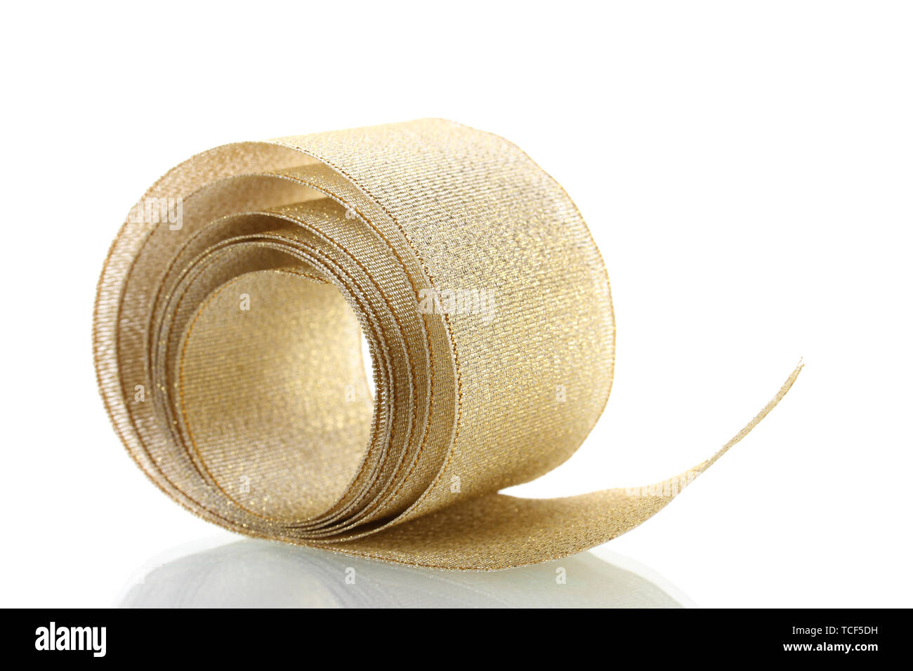 beautiful golden ribbon isolated on white Stock Photo - Alamy