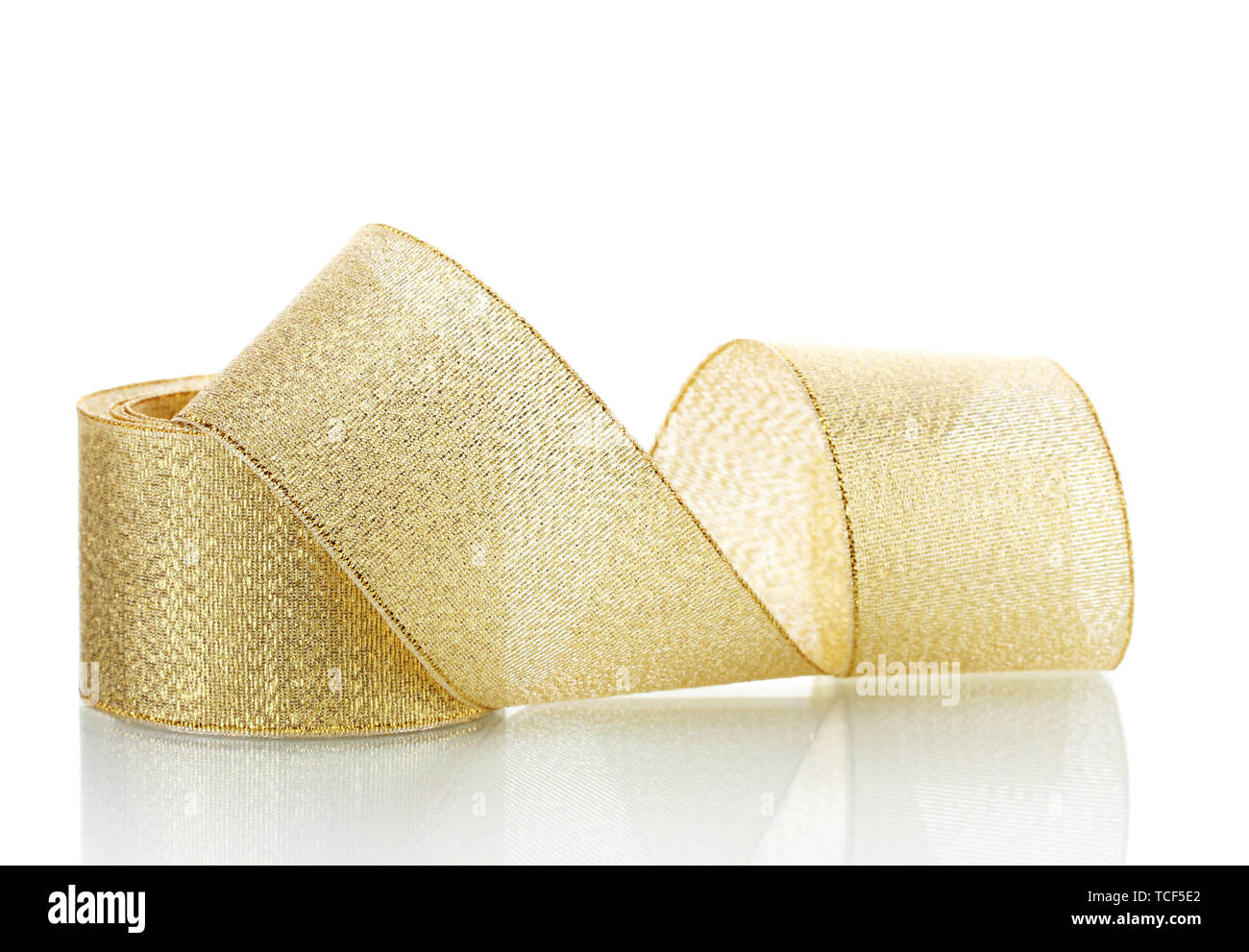 beautiful golden ribbon isolated on white Stock Photo - Alamy