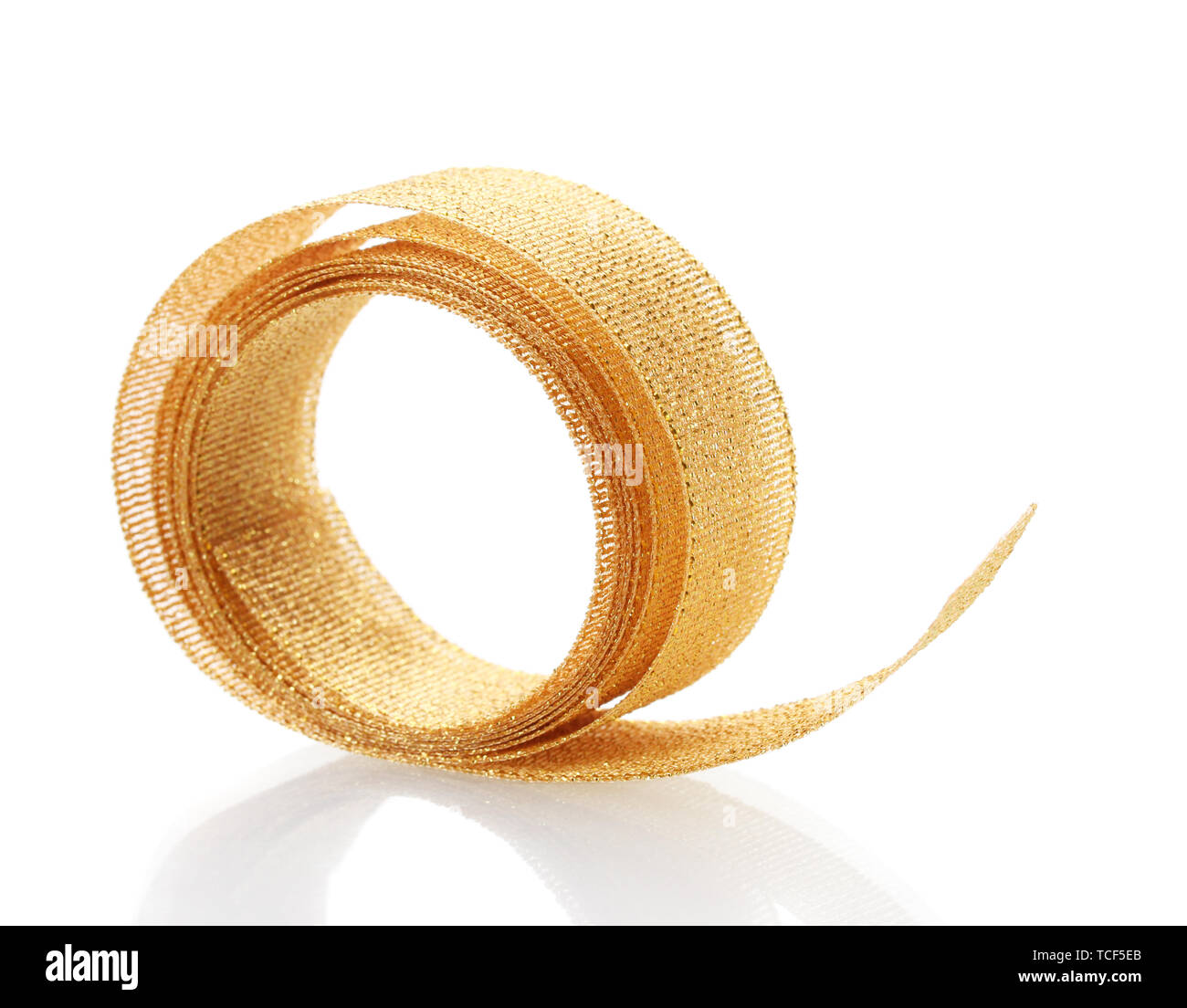 beautiful golden ribbon isolated on white Stock Photo - Alamy