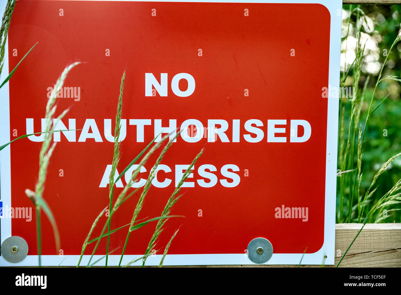 Warning signs around site of future High Speed Rail Track (HS2) Near ...