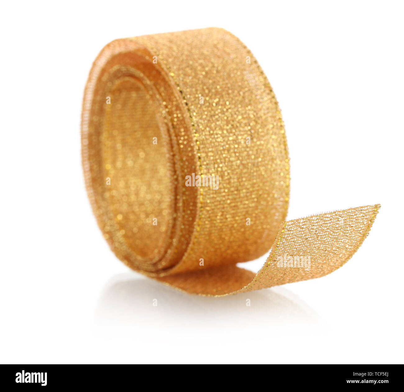 beautiful golden ribbon isolated on white Stock Photo - Alamy