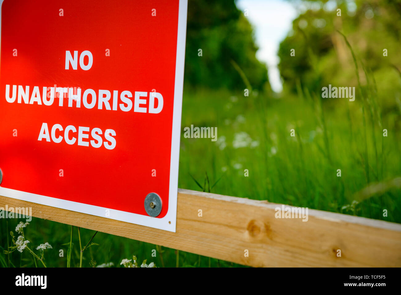 Warning signs around site of future High Speed Rail Track (HS2) Near ...