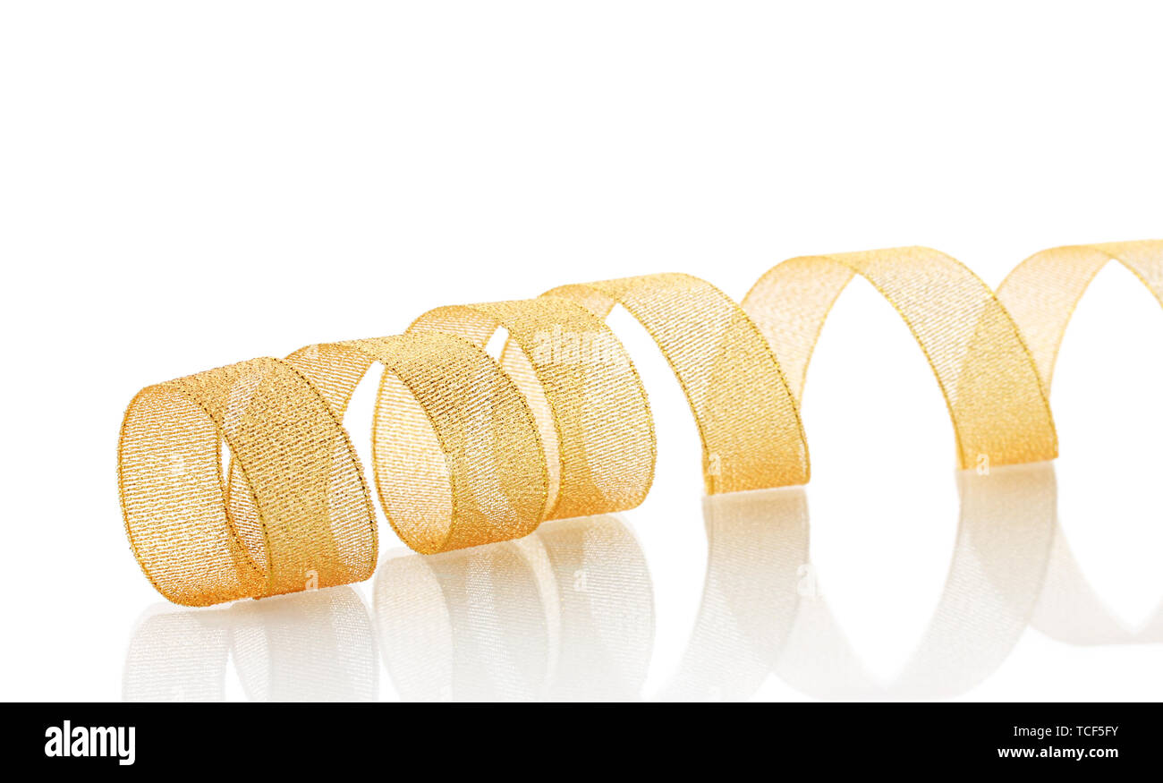 beautiful golden ribbon isolated on white Stock Photo - Alamy