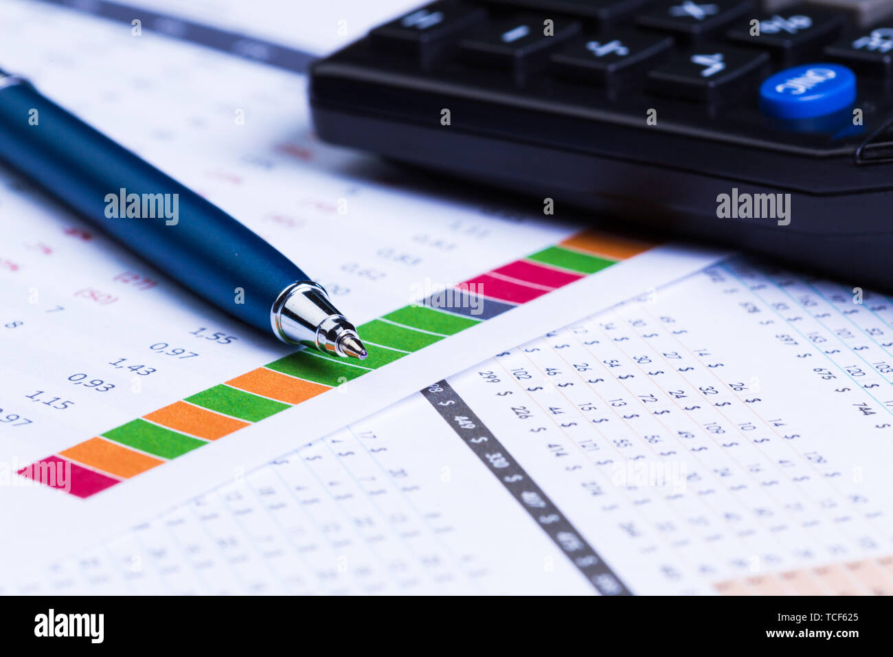 Graphs and Calculator Stock Photo - Alamy