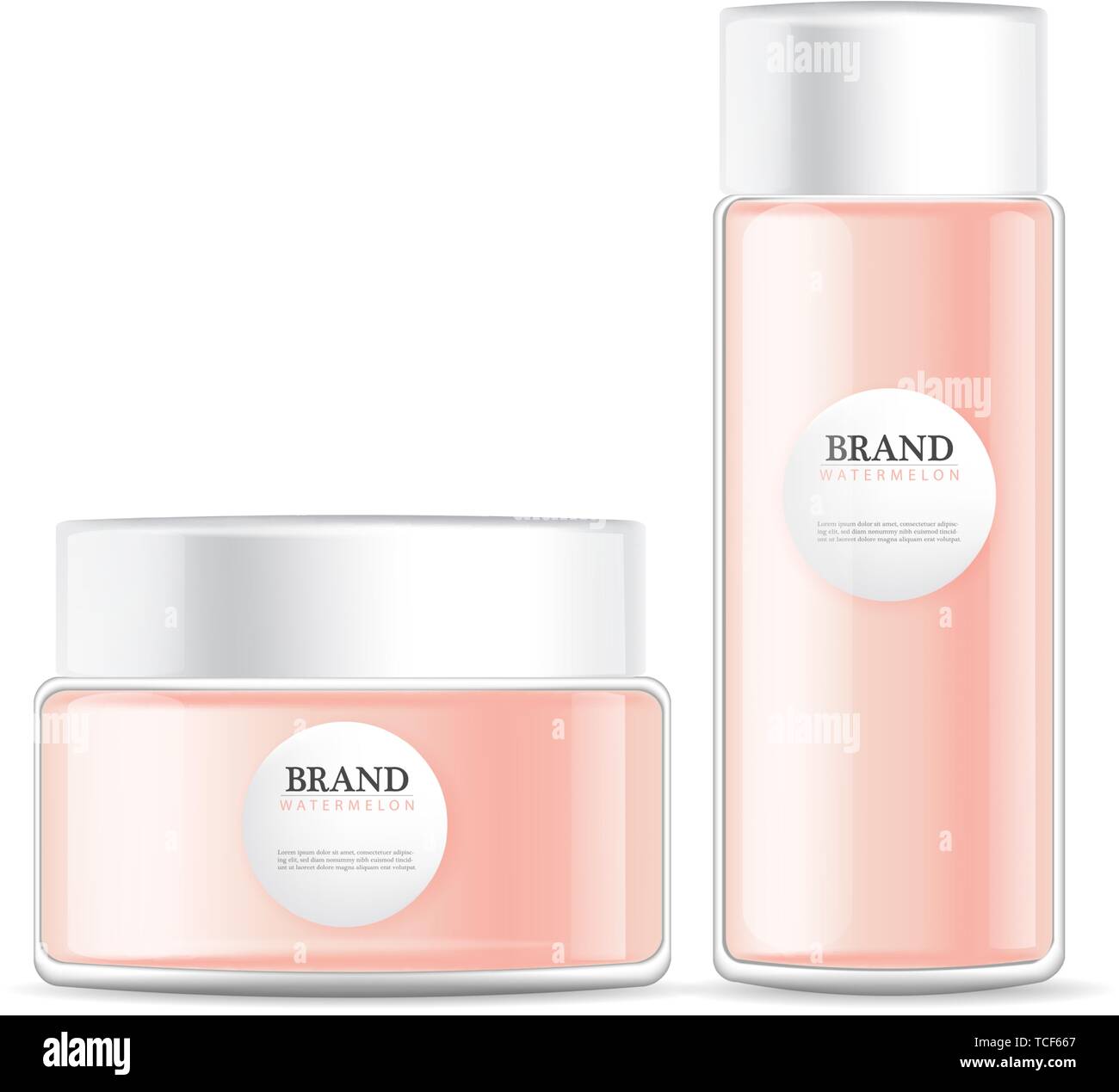 lotion cream isolated pink bottles Vector realistic mock up. Product ...