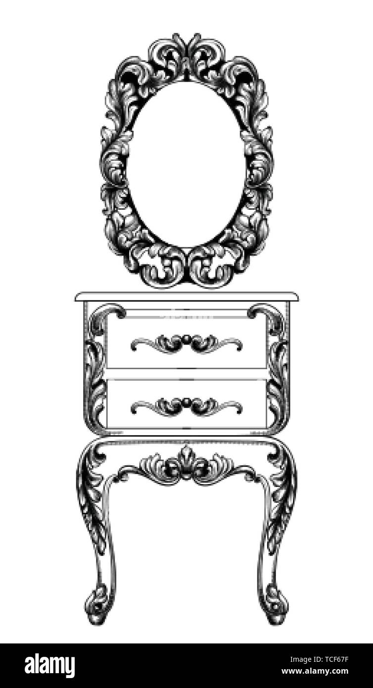 Round mirror line icon Cut Out Stock Images & Pictures - Alamy