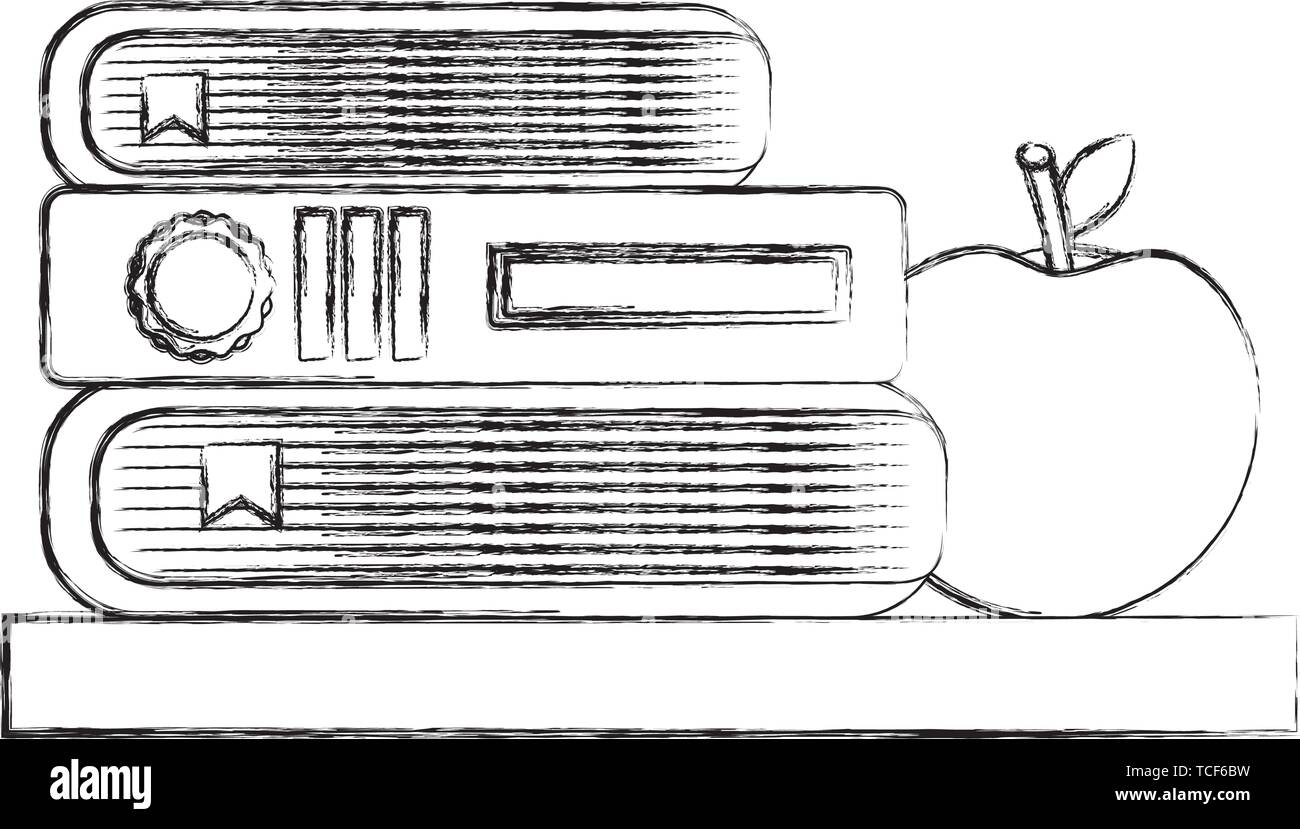 Books on library desk Stock Vector Images - Alamy