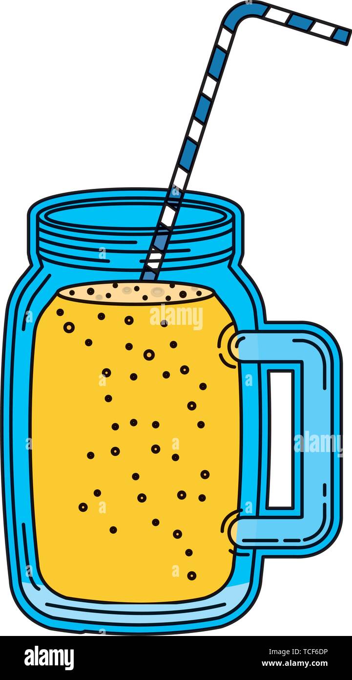 juice fruit beverage jar with straw Stock Vector Image & Art - Alamy