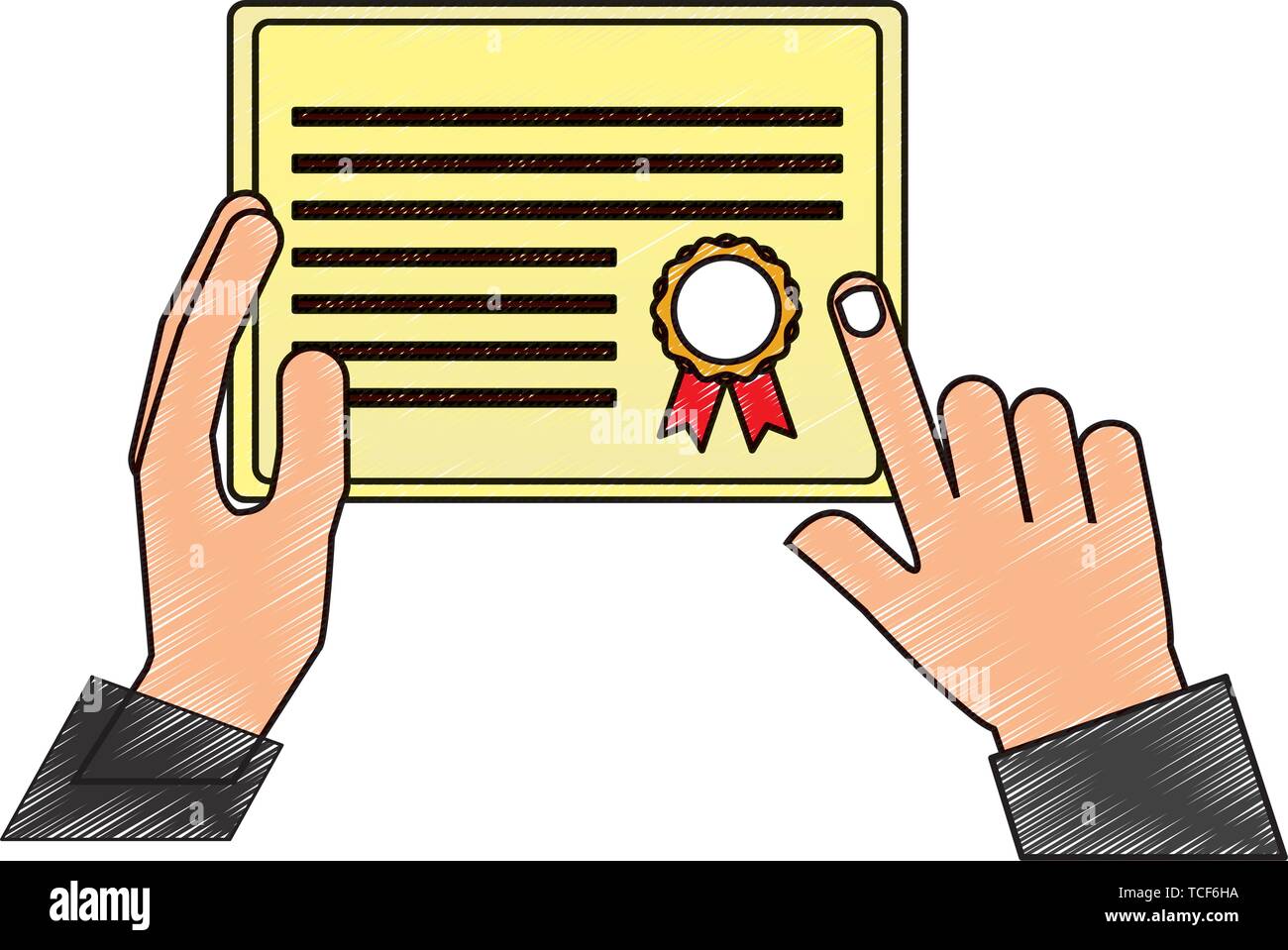 Graduating student holding diploma cap Stock Vector Images - Alamy