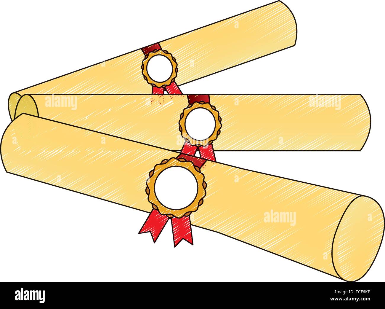 graduation school certificate rolls medals Stock Vector Image & Art - Alamy
