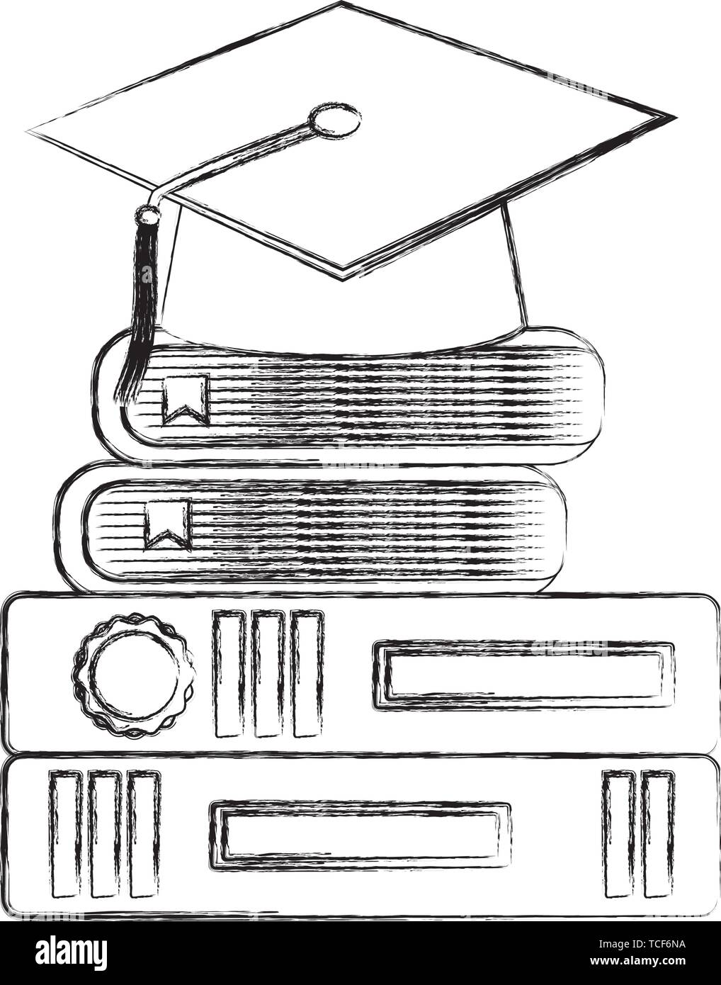 graduation hat school books Stock Vector Image & Art - Alamy