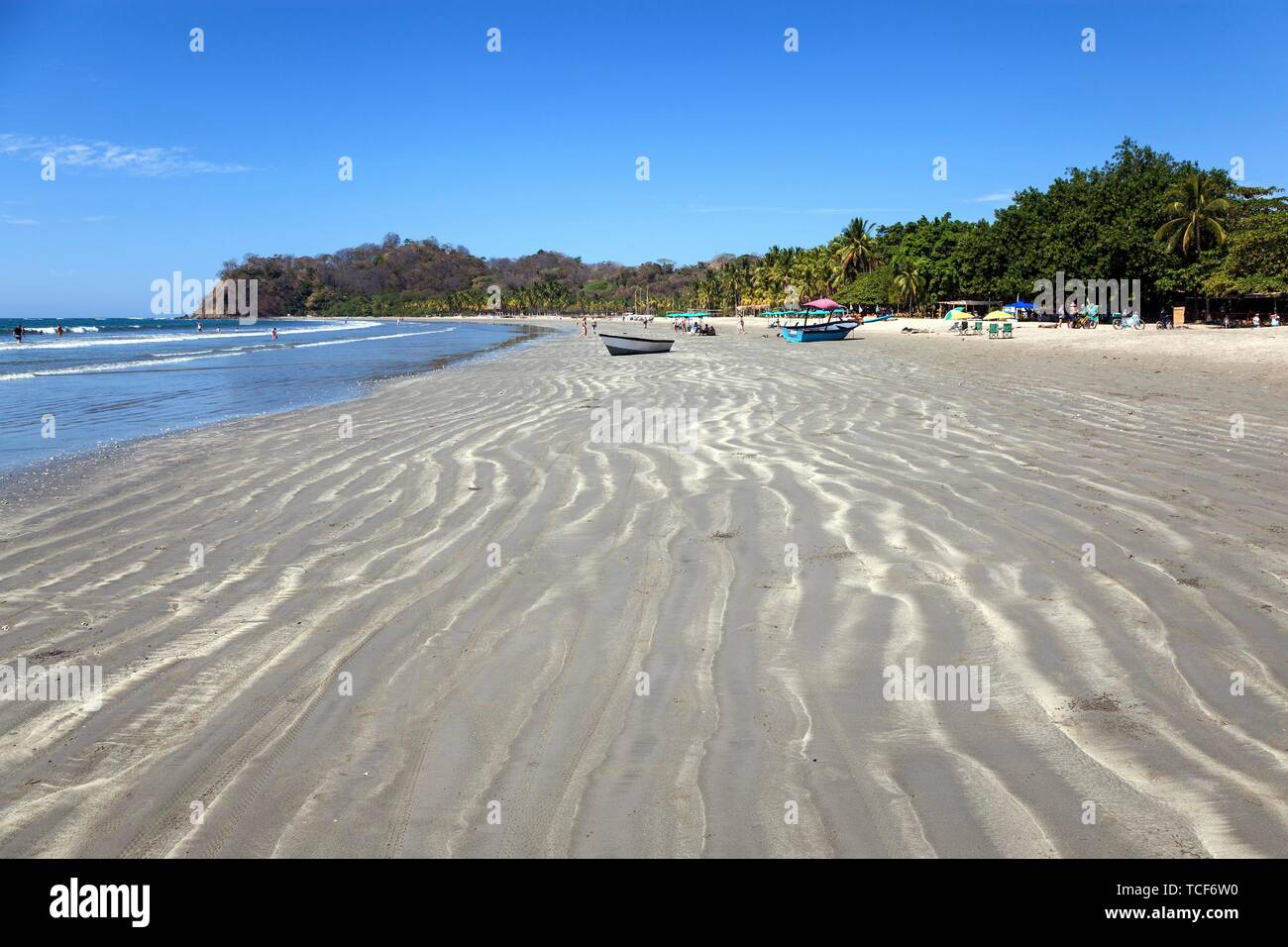 Sandy beach in Samara, Playa Samara, Nicoya Peninsula, Guanacaste ...