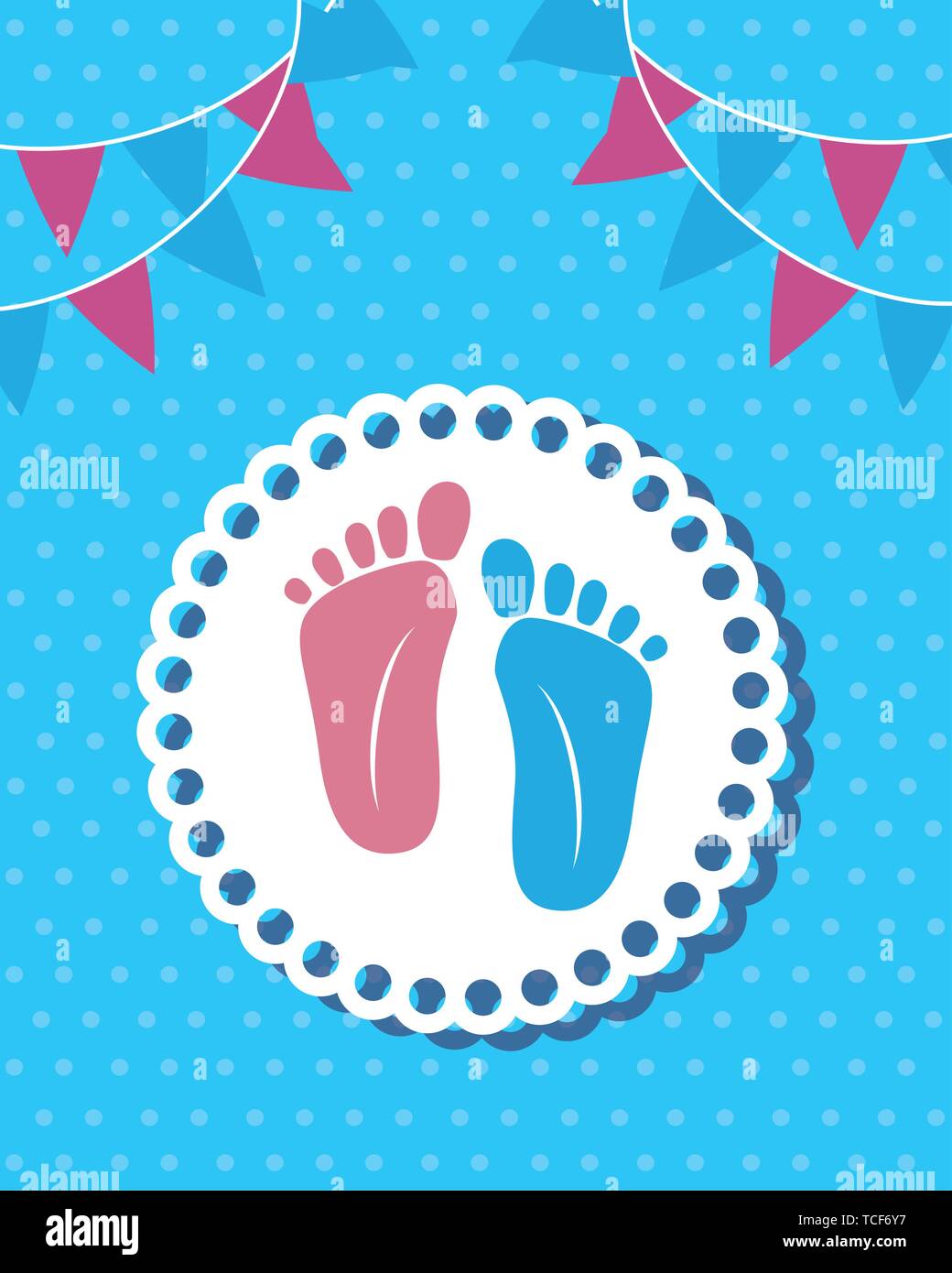 foot prints baby shower card Stock Vector Image & Art - Alamy