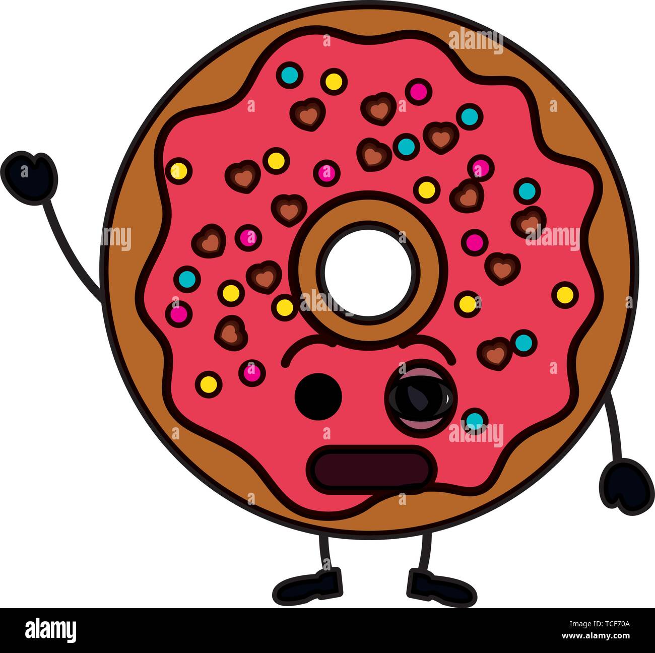 sweet donuts kawaii character vector illustration Stock Vector Image ...