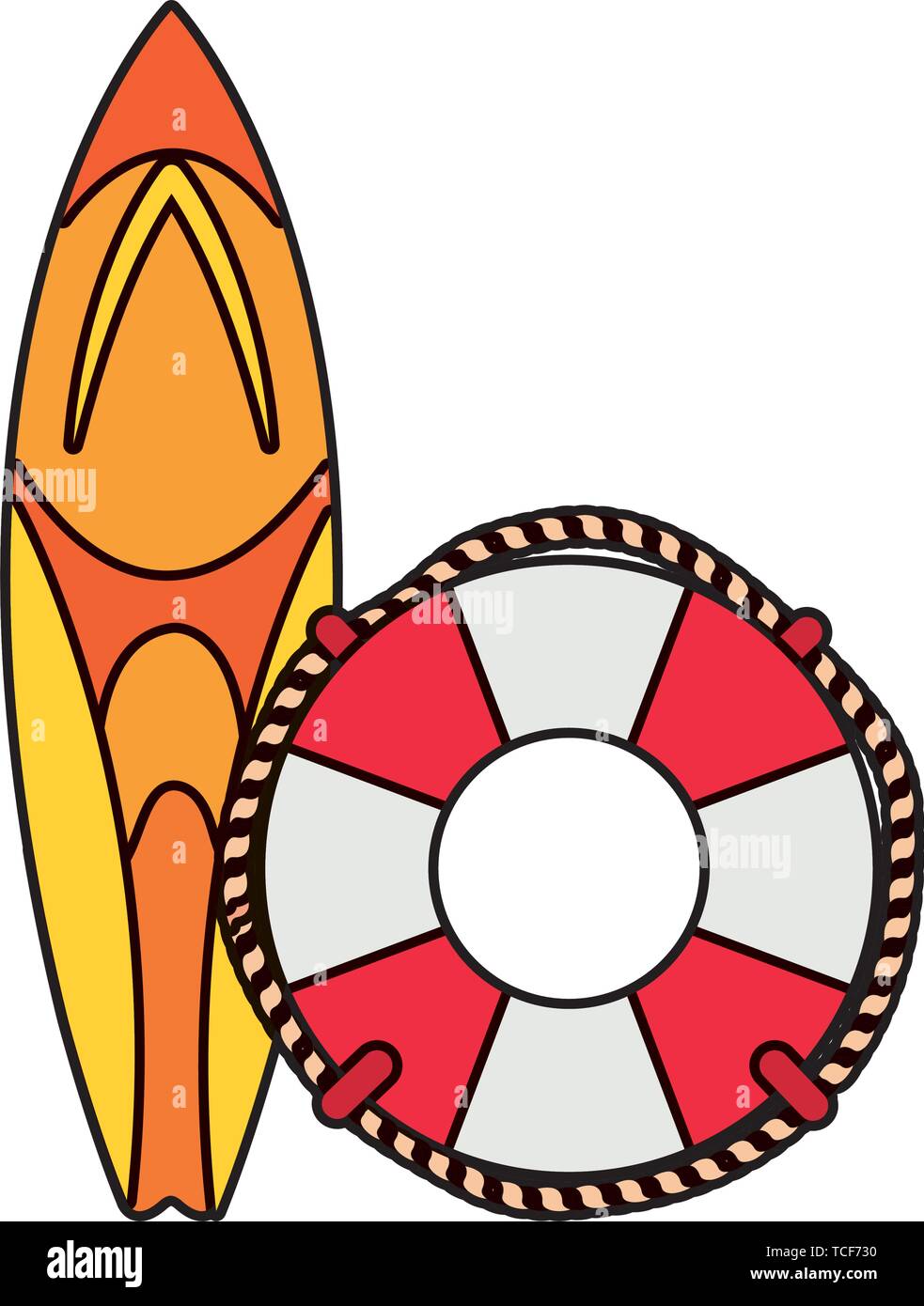 surf board sport with float lifeguard Stock Vector Image & Art - Alamy