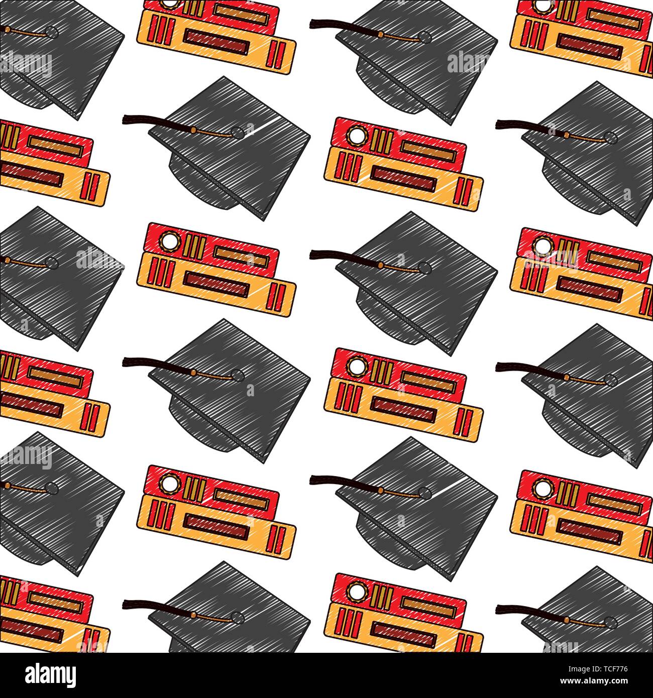 school graduation hat and books background Stock Vector Image & Art - Alamy