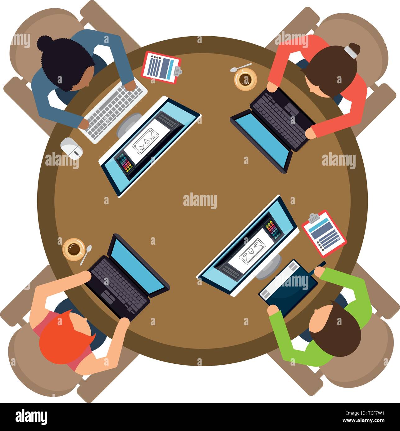 Office computers employers Stock Vector Images - Alamy