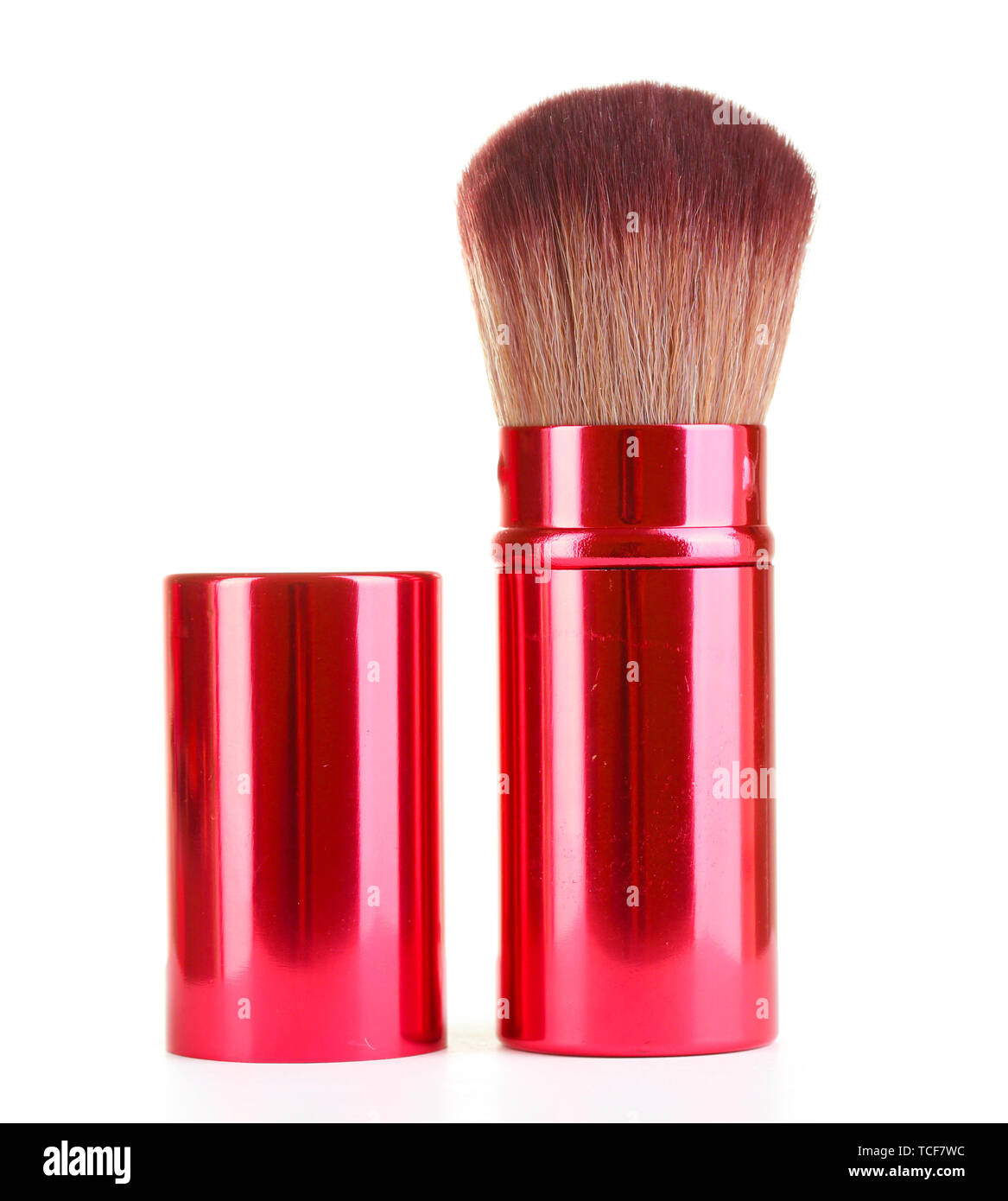 red brush for blusher isolated on white Stock Photo - Alamy