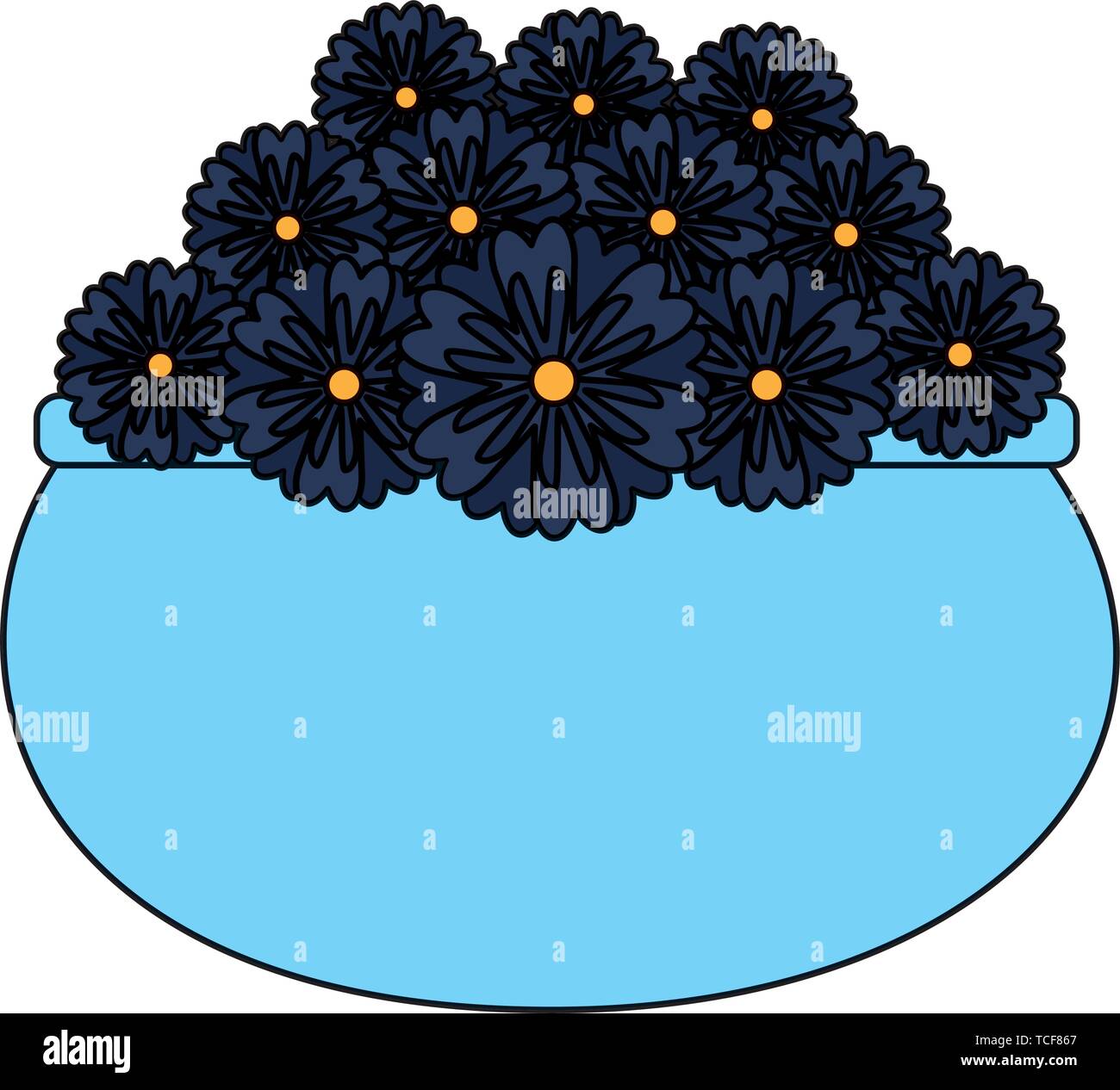 floral decoration in ceramic pot vector illustration Stock Vector Image ...