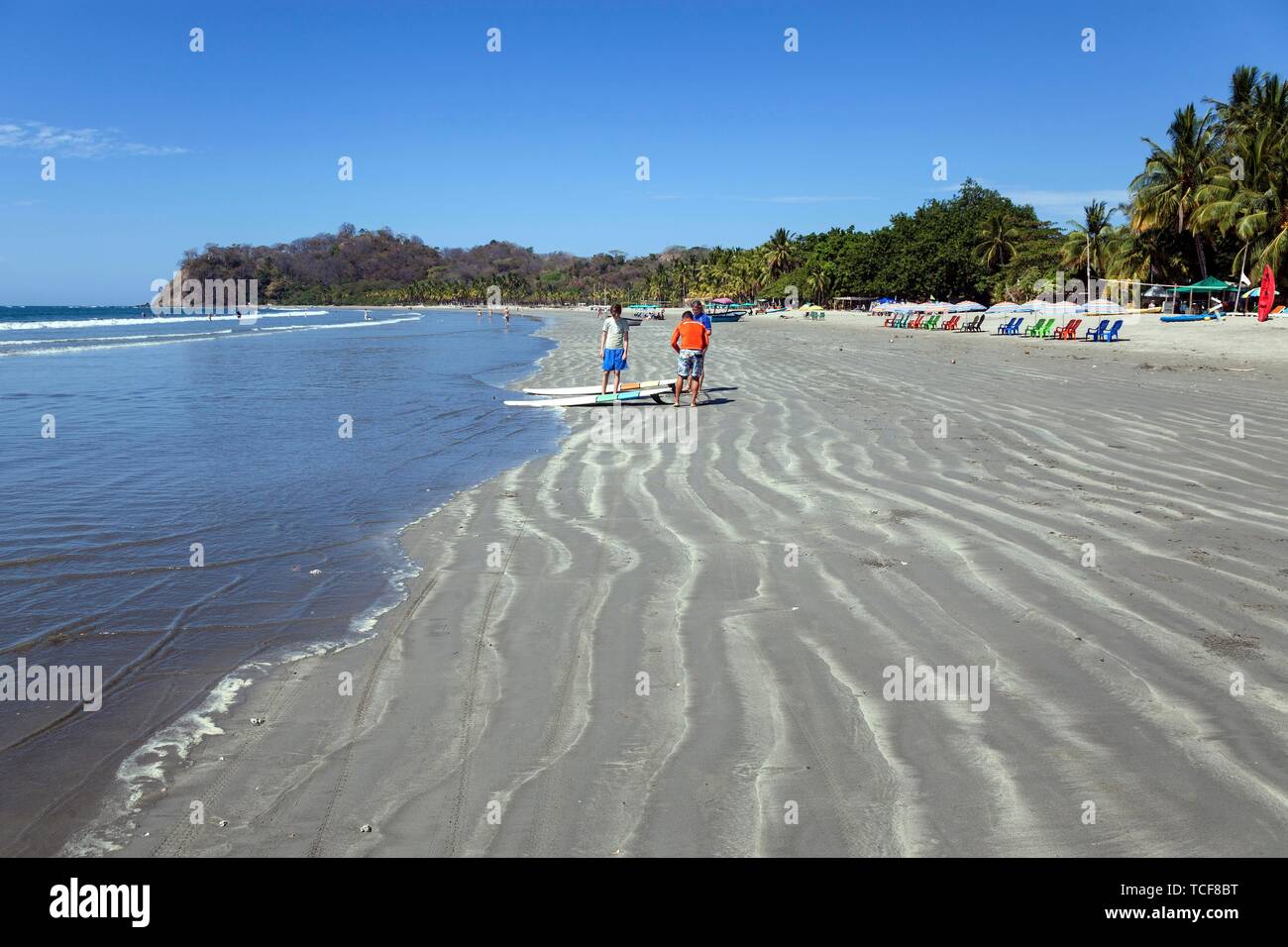 Sandy beach in Samara, Playa Samara, Nicoya Peninsula, Guanacaste ...