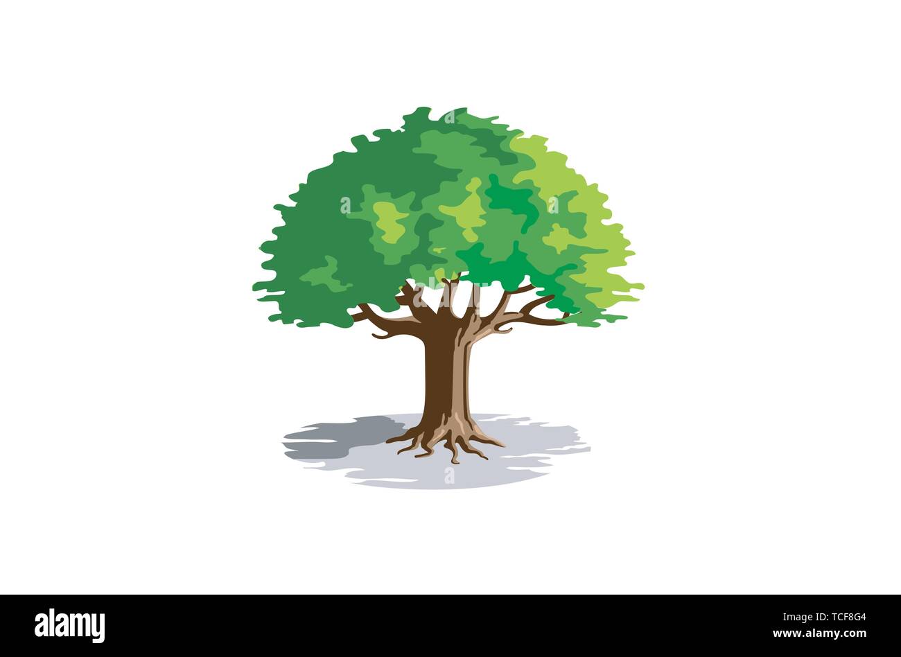 Green Creative Oak Tree Logo Design Symbol Illustration Stock Vector ...