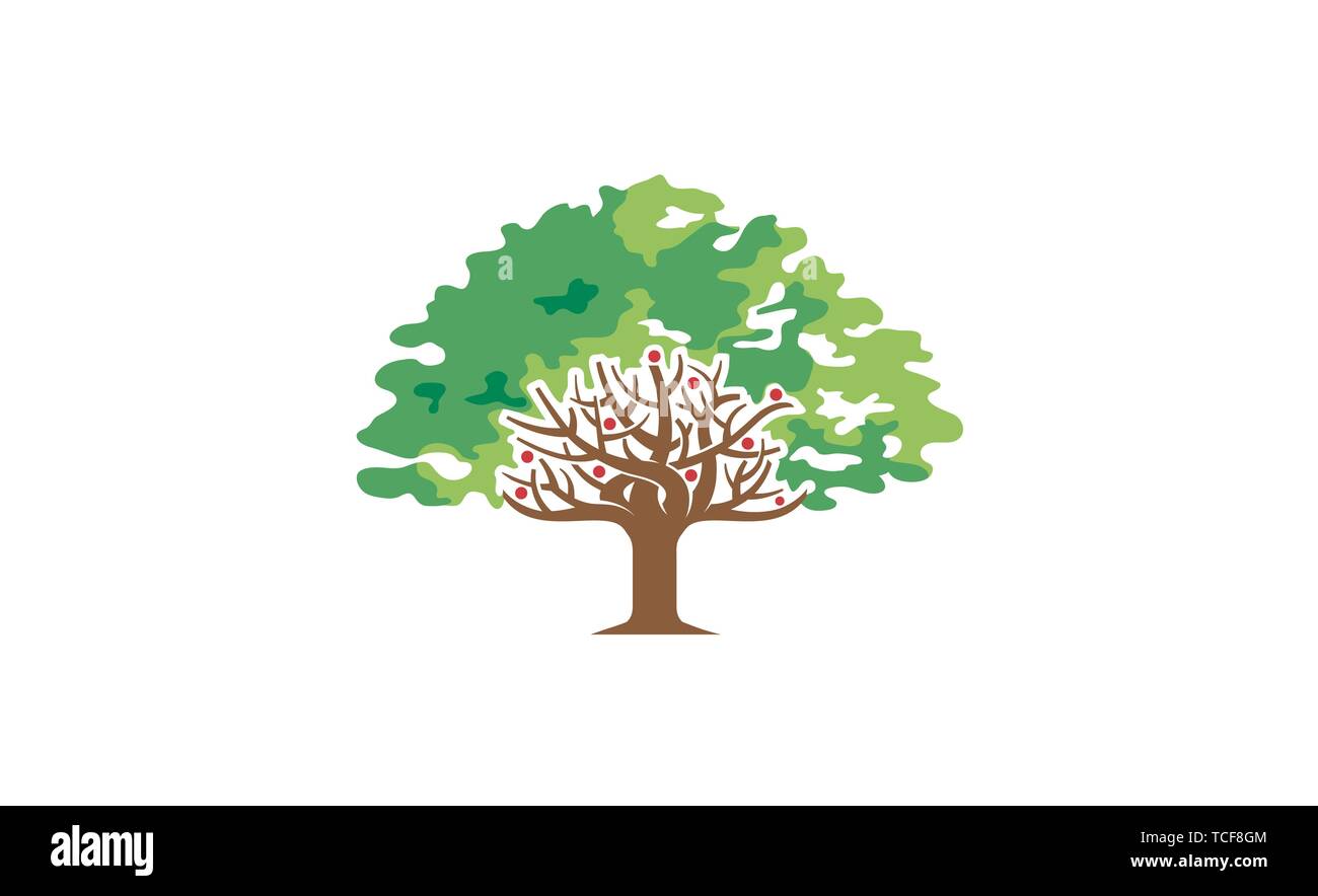 Creative Green Tree Nature Logo Design Symbol Illustration Stock Vector ...