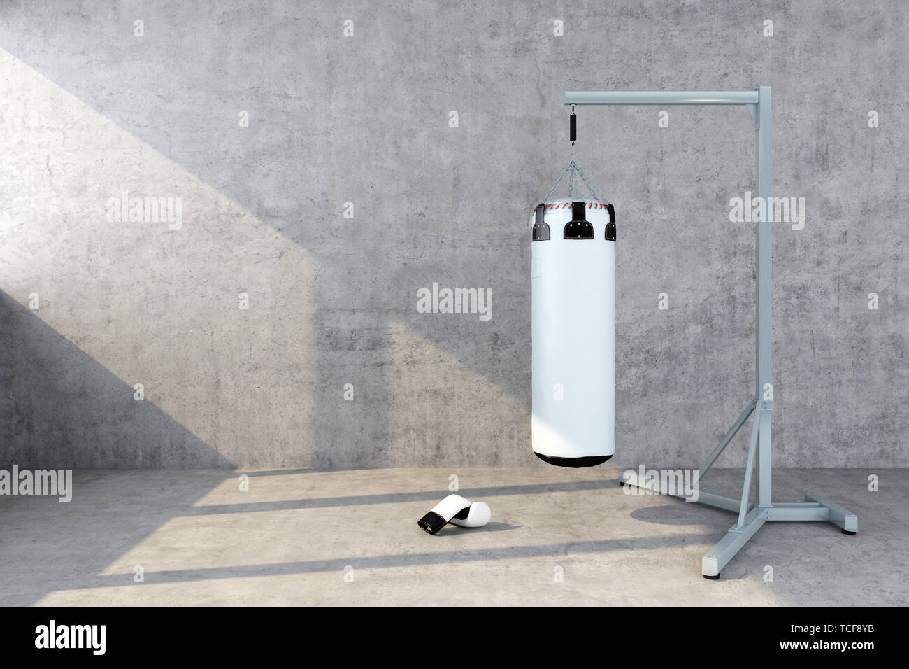 punching bag with a concrete wall. 3d rendering Stock Photo - Alamy