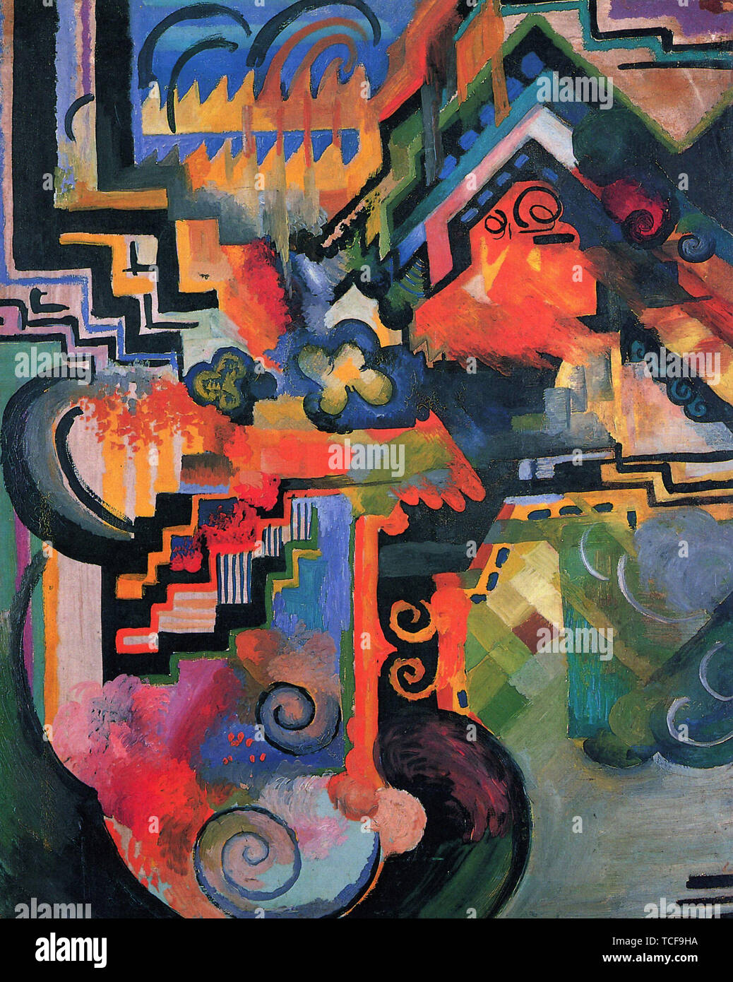 August Macke - Colored Composition Hommage Johann Sebastian Bachh 1912 ...