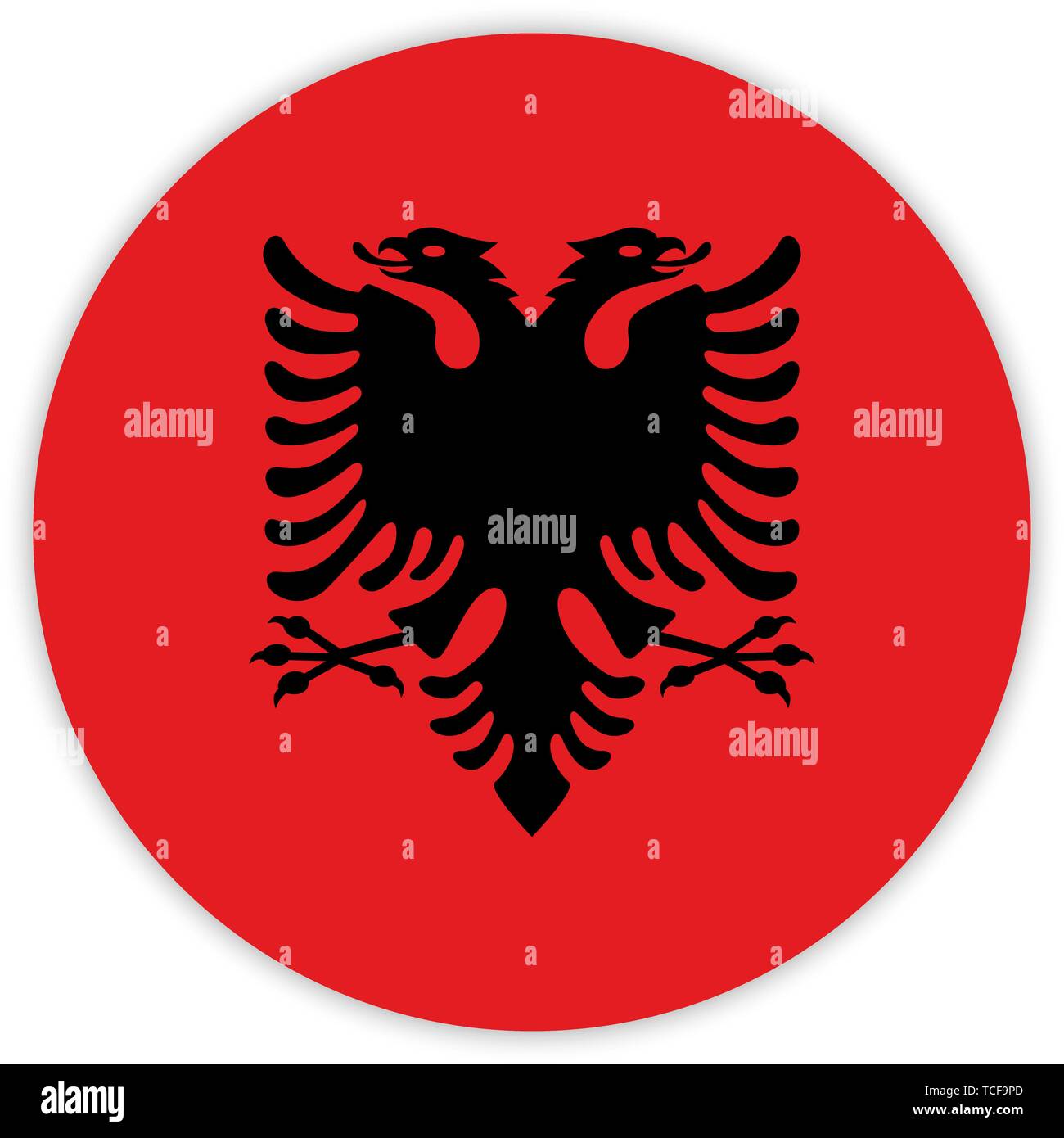 Simple round flag of Albania . Template for your design . Template for ...