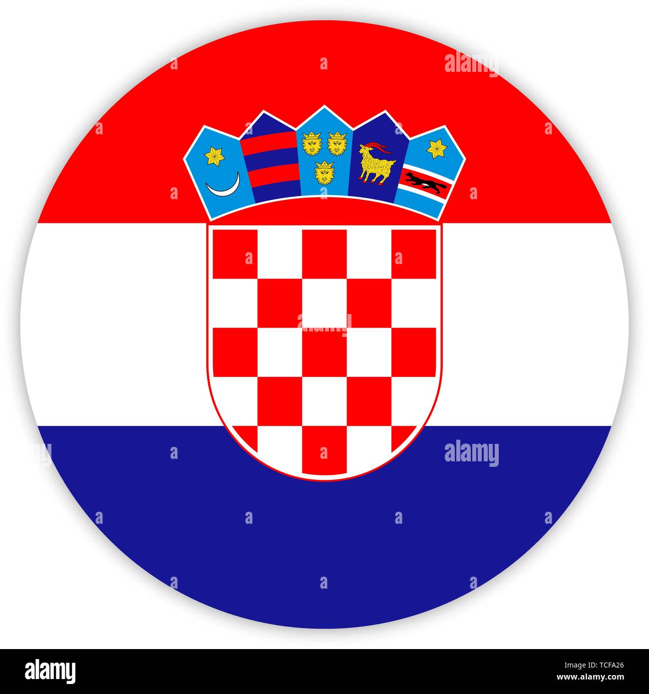 Simple round flag of Croatia . Template for your design . Template for ...