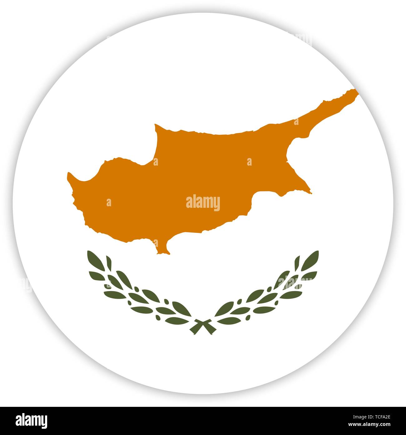 Simple round flag of Cyprus . Template for your design . Template for ...
