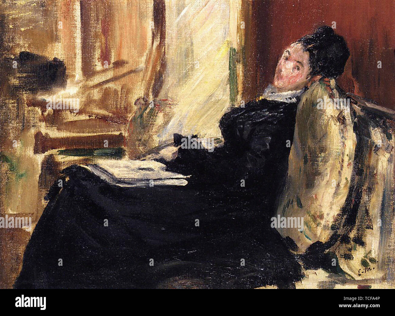 Edouard Manet - Young Woman With Book 1875 Stock Photo - Alamy