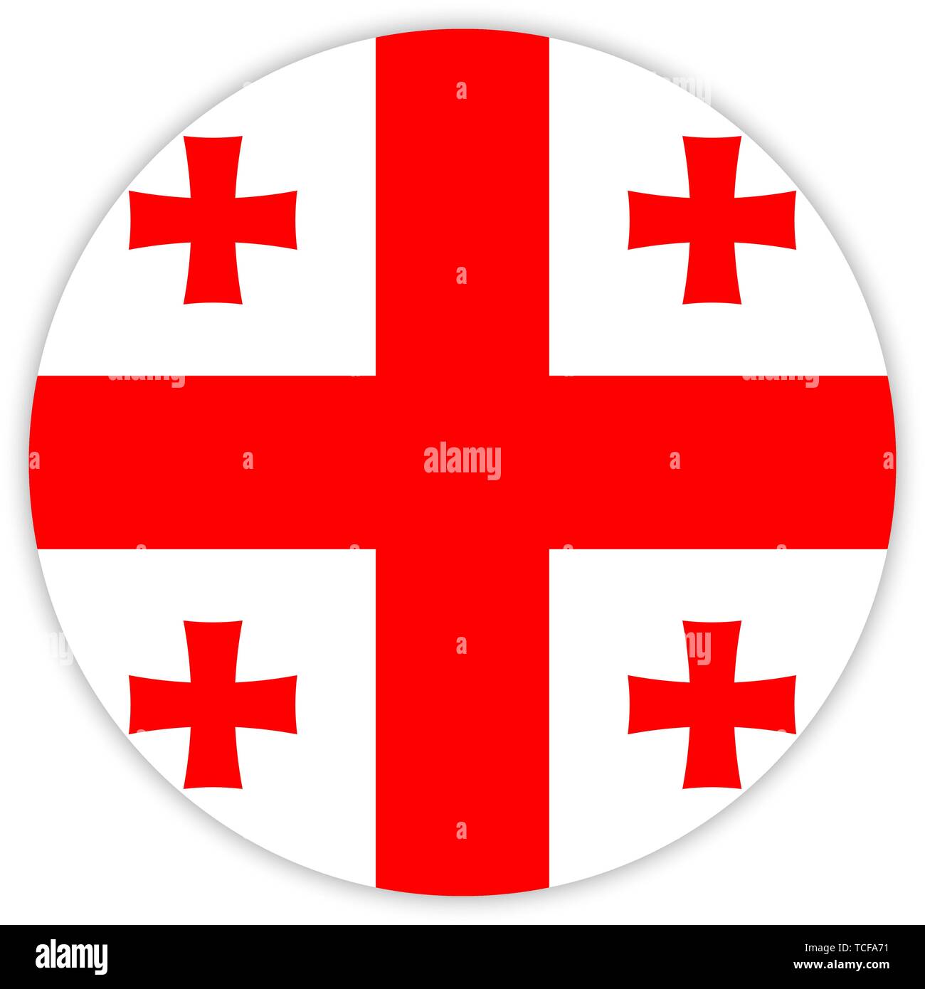 Simple round flag of Georgia . Template for your design . Template for ...